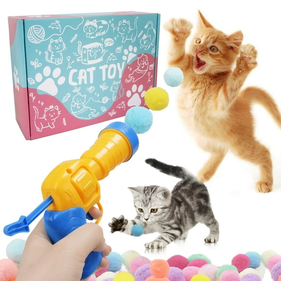 GATROPOD Interactive Cat Toys For Indoor Plush Ball Launcher Cat ...