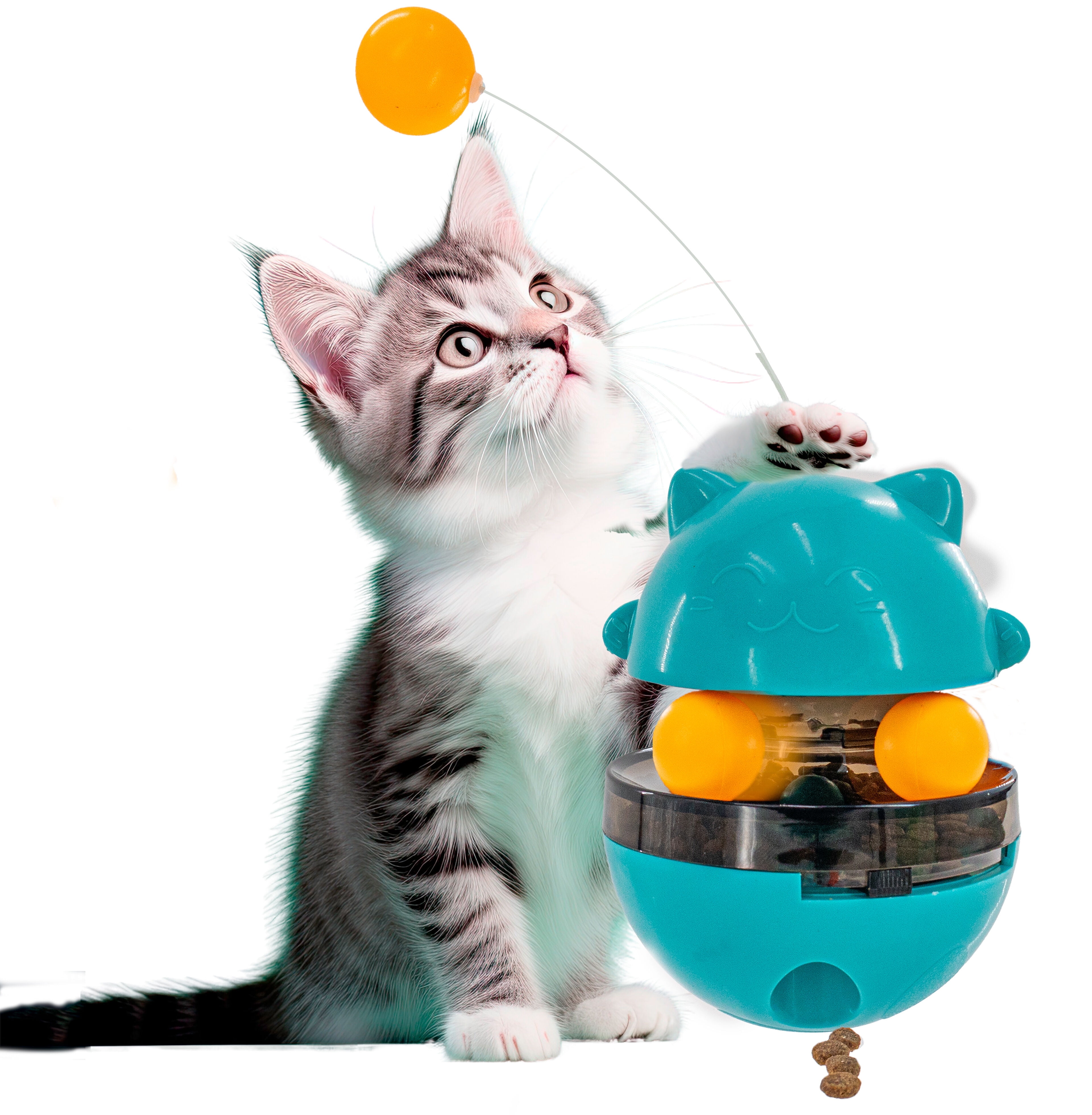 GATROPOD Interactive Cat Treat Puzzle Feeder Toy - Adjustable low Food ...