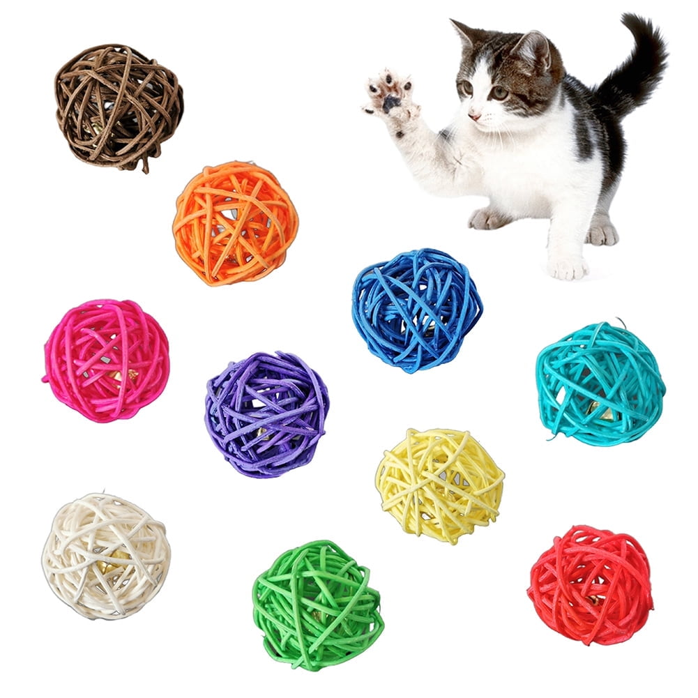 GATROPOD Interactive Catnip Cat Toys Ball Rattan Ball Cage Cat Toy with ...