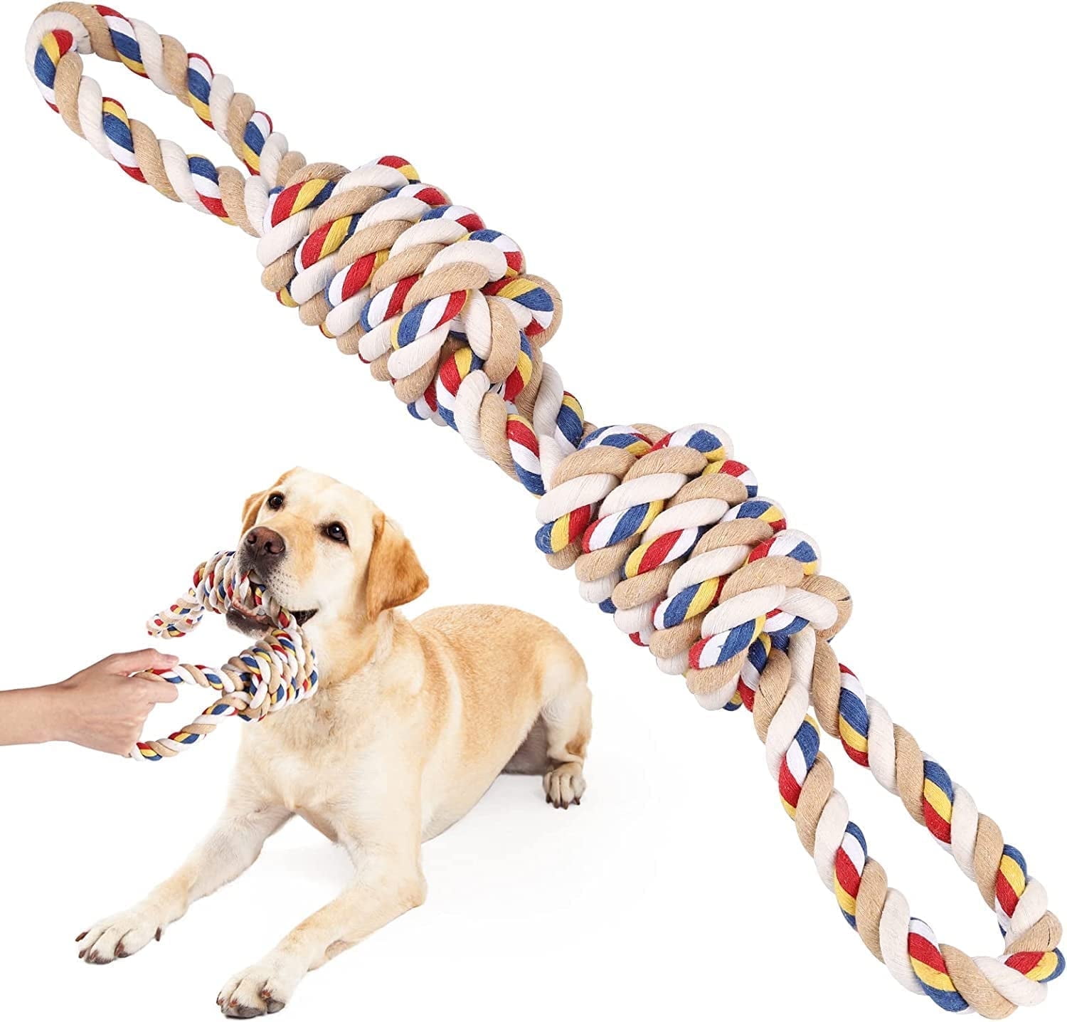 GATROPOD Pawfectpals Tough Twisted Dog Chew Pull Rope Teething Toy and ...