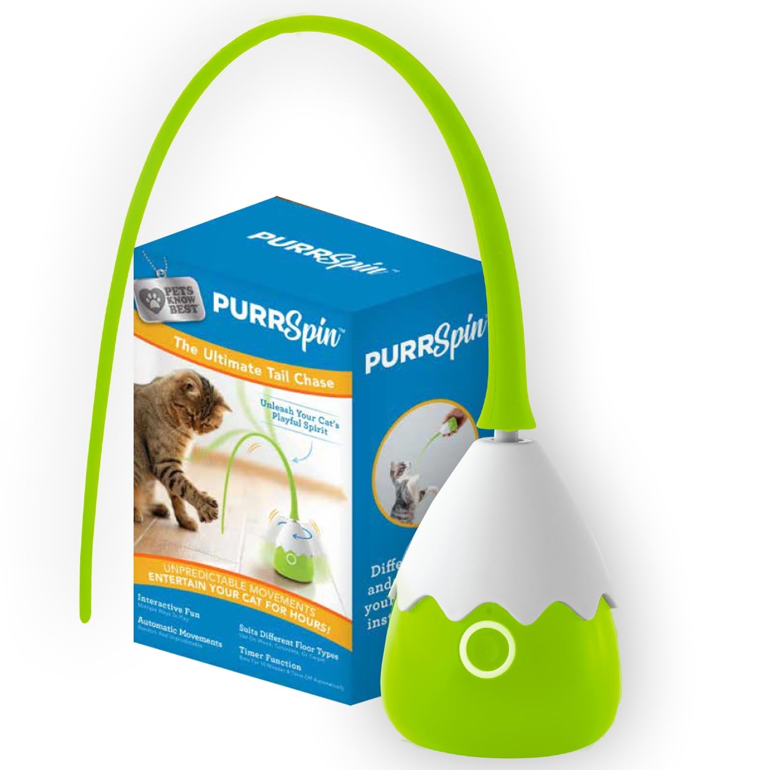 GATROPOD Purrspin Interactive Tail Chase Cat Toy- Unpredictable ...