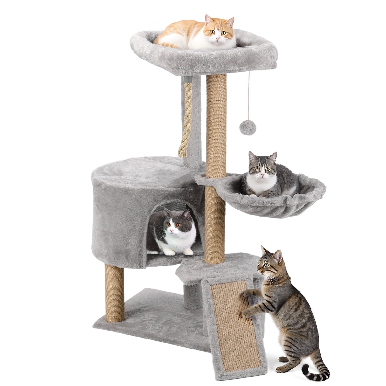 GATROPOD Zephypaws Cat Tree,42.5-Inches Cat Tower for Indoor Cats,Plush ...