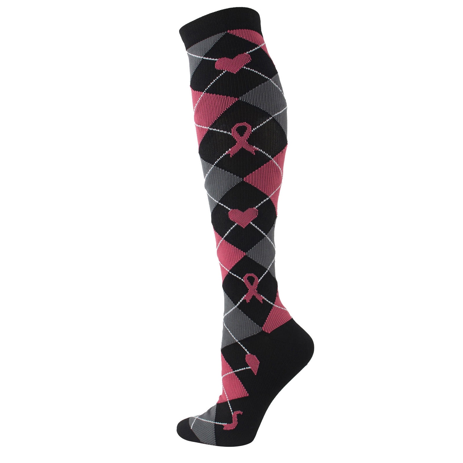 GATXVG Breast Cancer Awareness Pink Ribbon Socks for Women Men Knee ...