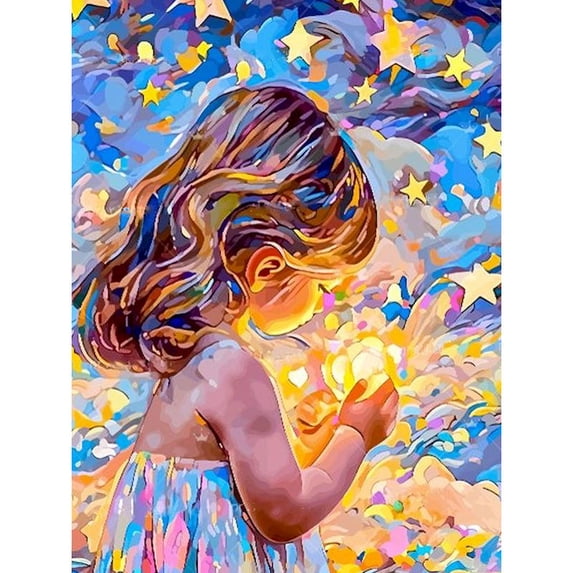 GATYZTORY 40x50cm Painting By Numbers DIY Paint Kit Drawing girl Star ...