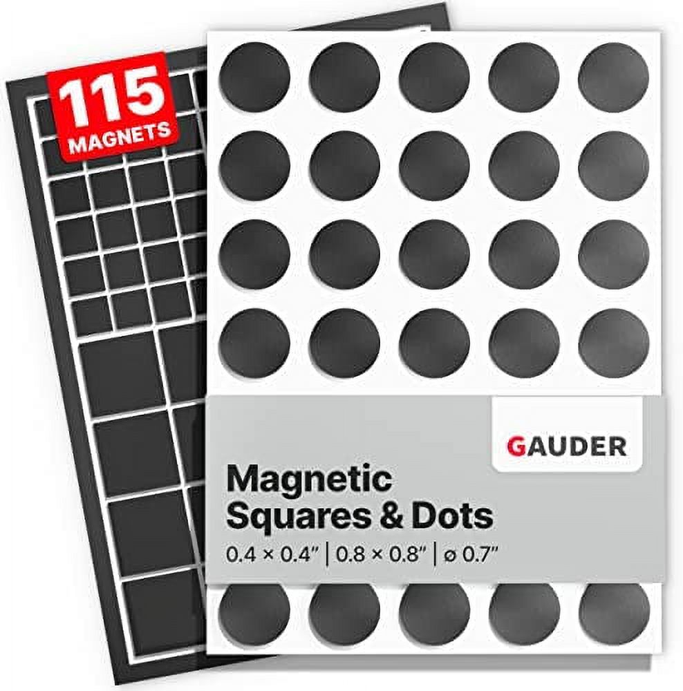 GAUDER Magnetic Squares and Dots | Flexible Sticky Magnets | Magnetic ...