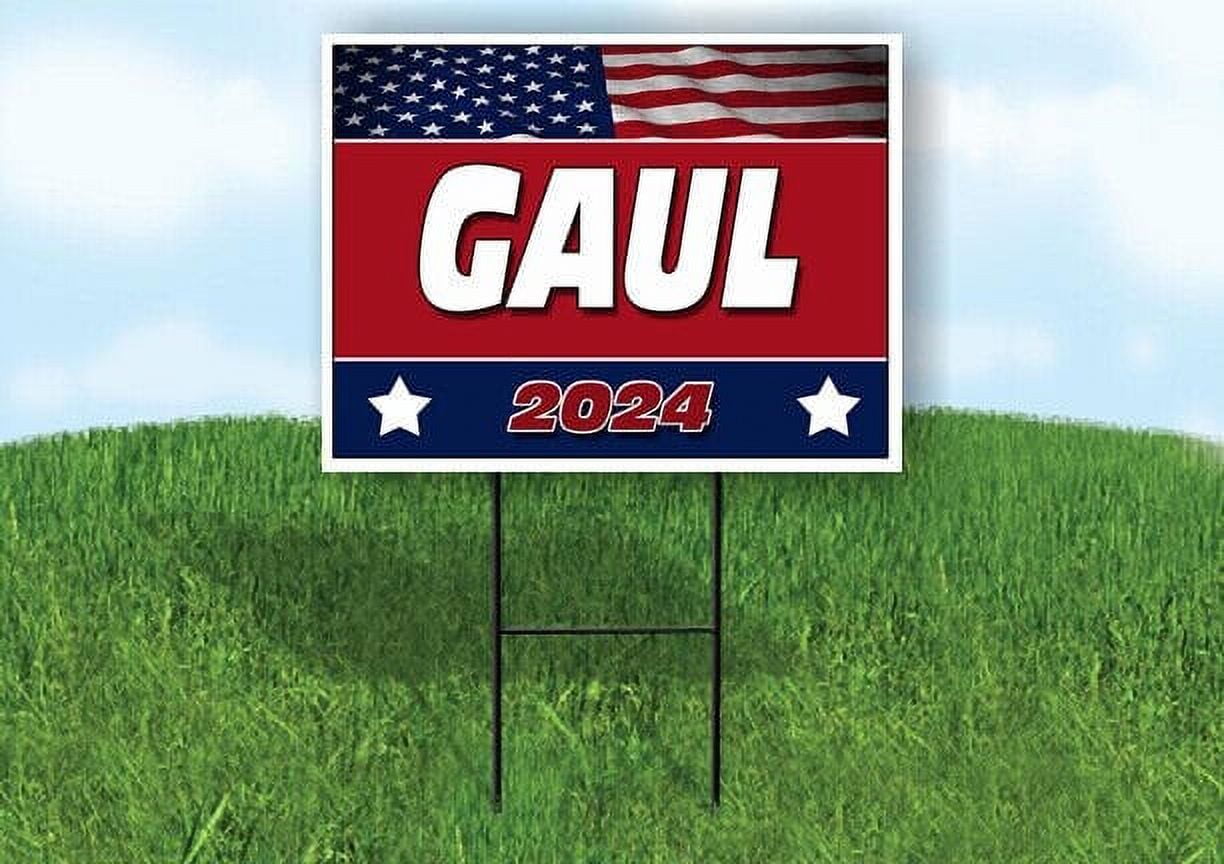 GAUL FLAG RED 2024 18inx24in Yard Road Sign w/ Stand - Walmart.com