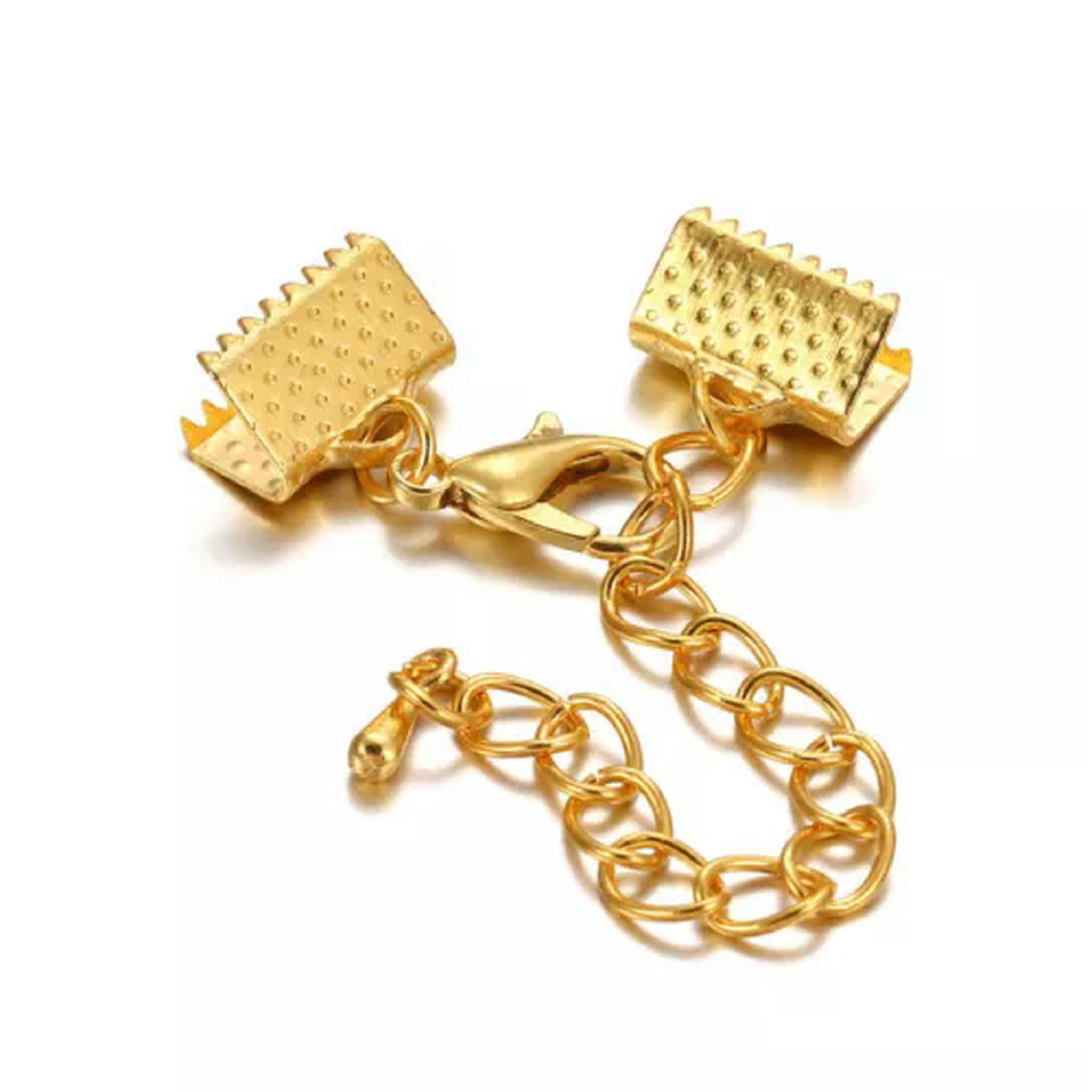 GAVONO 10 Cord Crimp End Fold-Over End Caps Leather Clasp Connector for ...