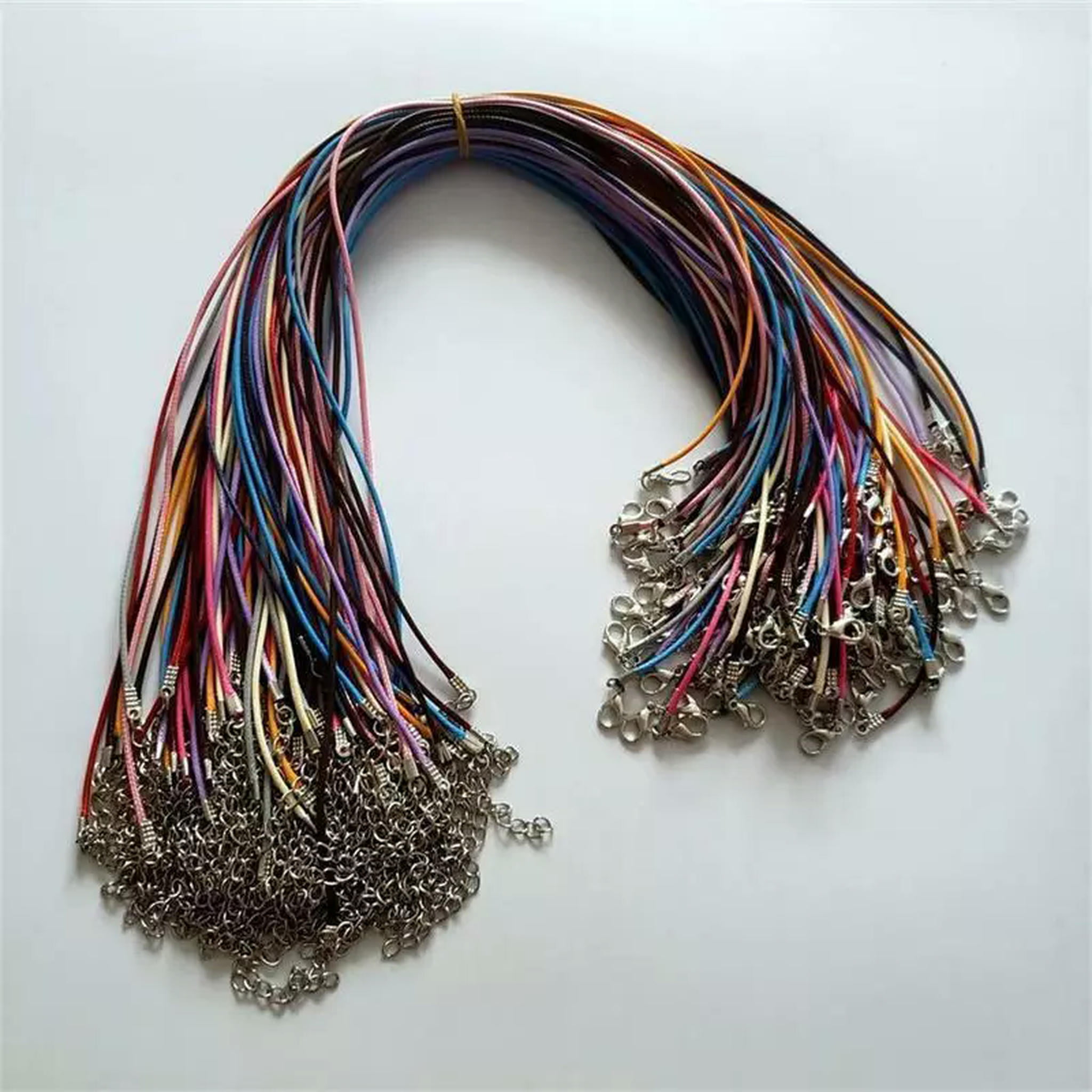 GAVONO 100pcs Mixed color Leather Snake Necklace Cord String Rope Wire ...