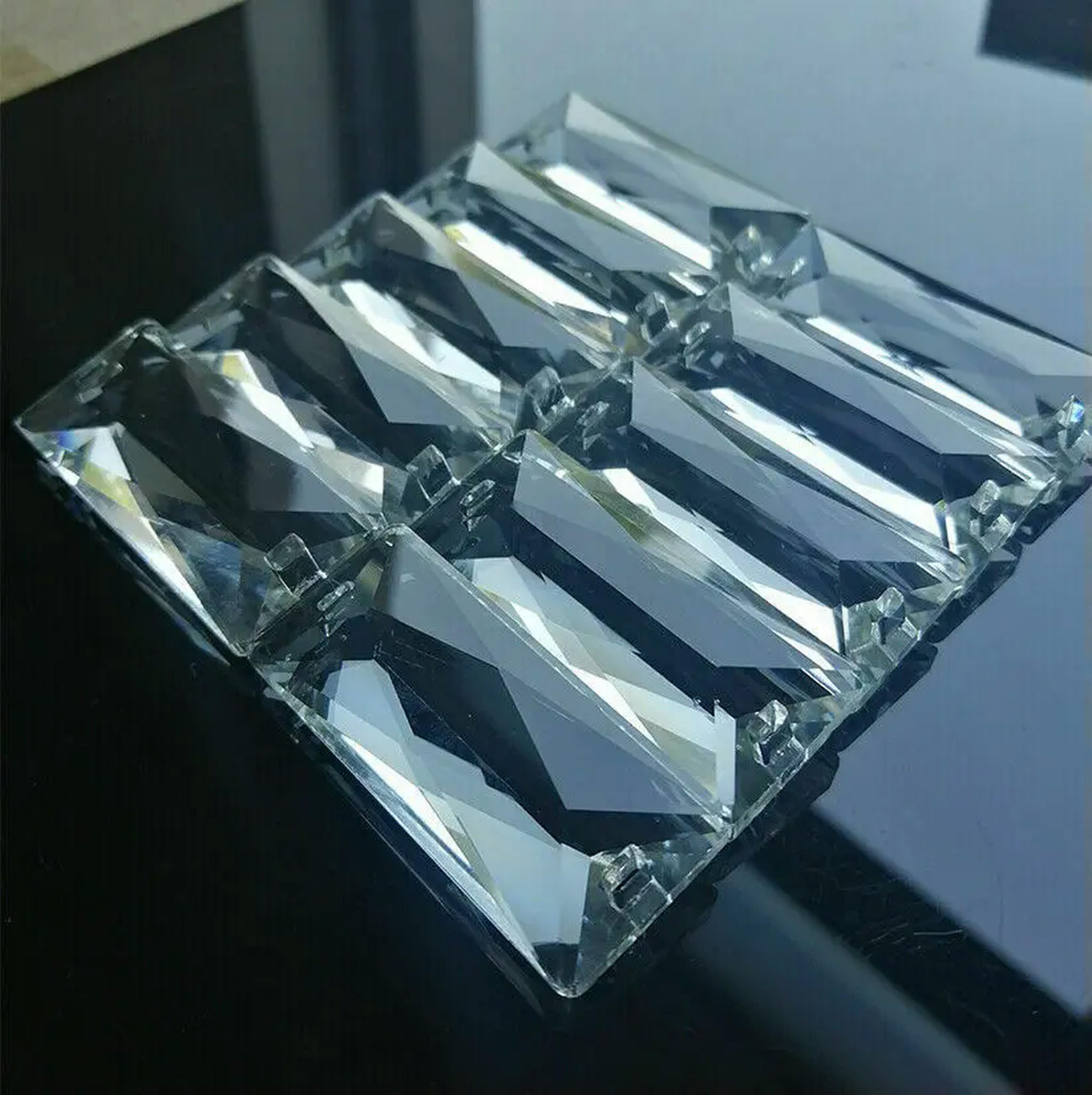 GAVONO 10PC Rectangular Crystal Fengshui Faceted Prism Glass Hanging ...