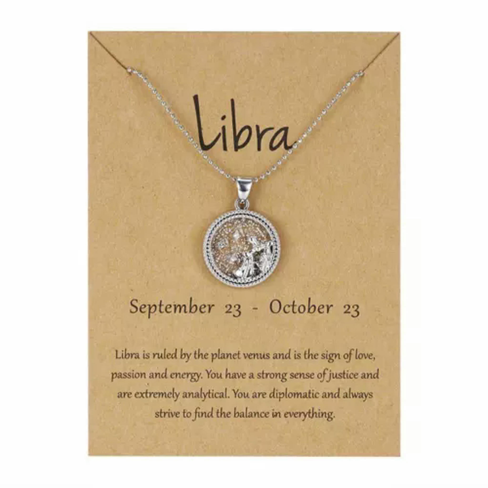 GAVONO 12Constellation Pendant Necklace Day Night Zodiac Sign Star Gold Plated Choker-1PC White ...