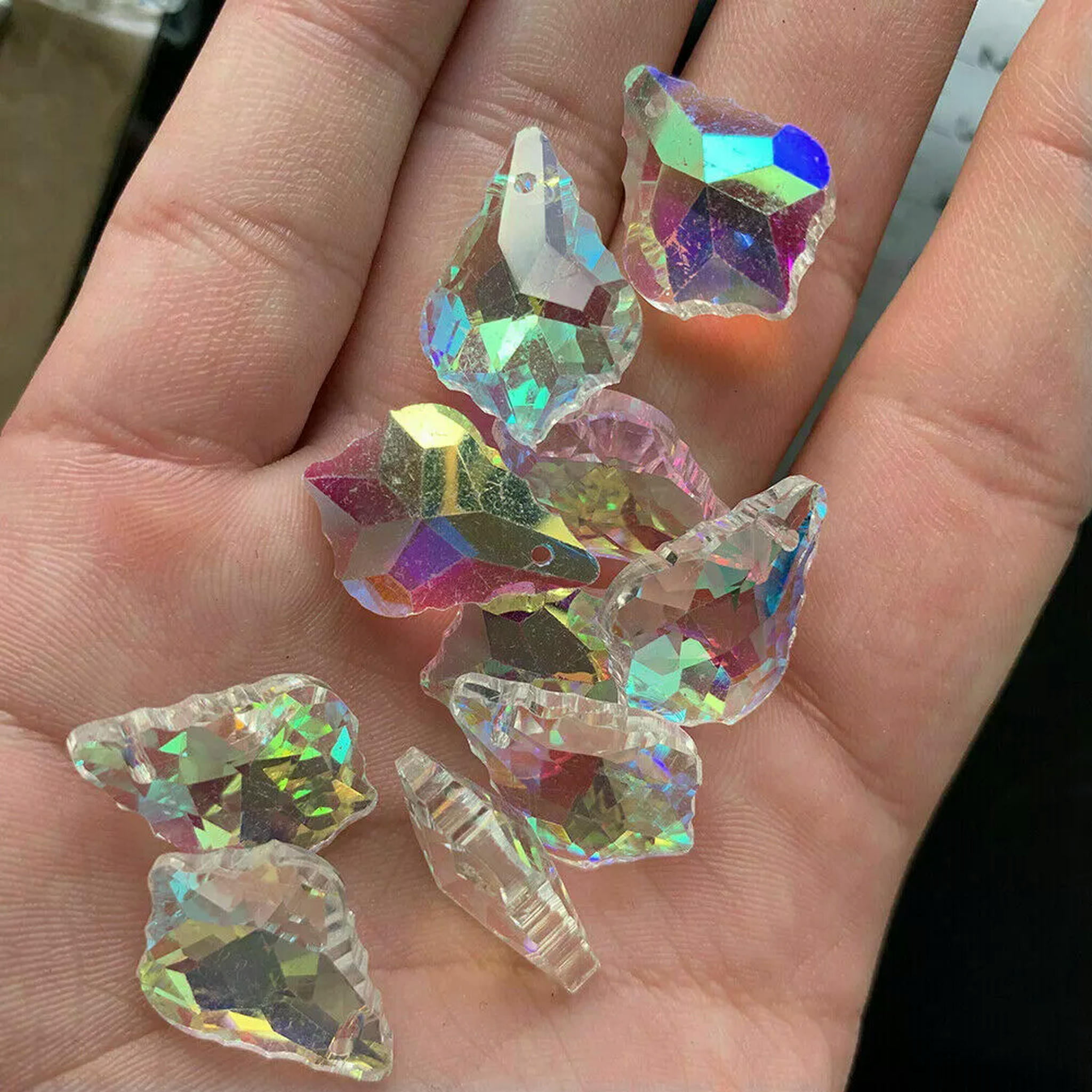 GAVONO 20PC 20MM AB Rainbow Maple Leaf Crystal Rainbow Maker FengShui ...