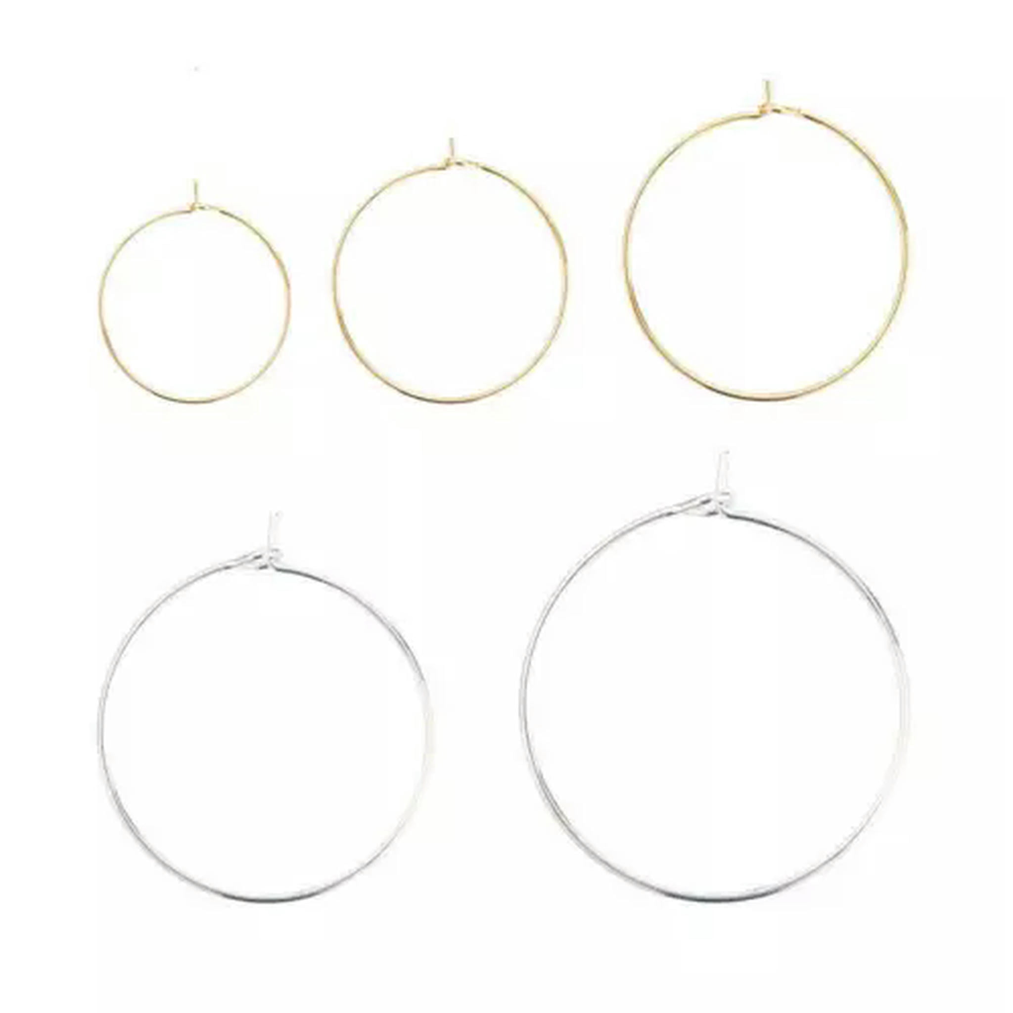 GAVONO 20X Hoop Earrings Hooks Clasps Wire Silver/Gold Jewellery ...