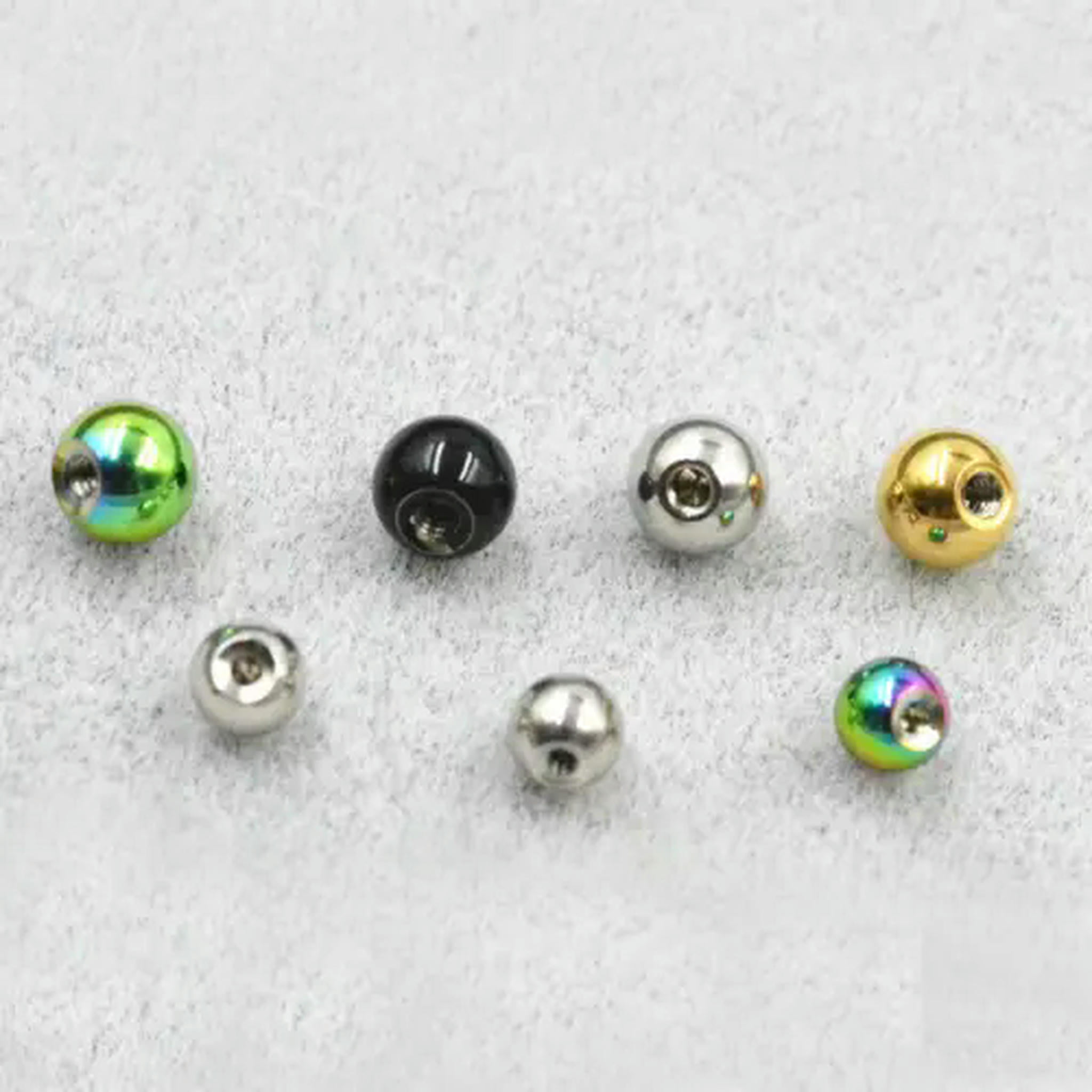 GAVONO 50X 14g 16g Replacement Spare BALLS Ear, Nose, Lip,Eyebrow Bars ...