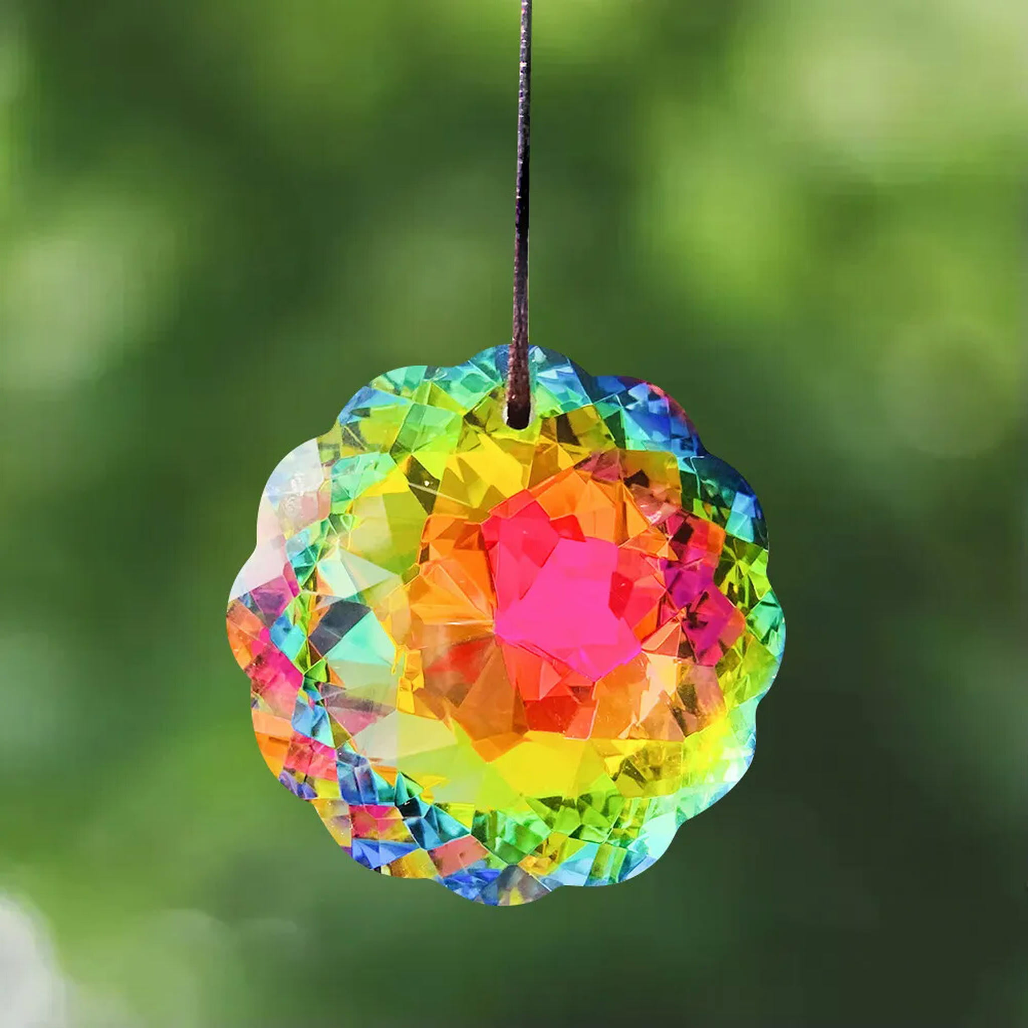GAVONO AB Single Sided Mandala Crystal Chandelier Pendant Suncatcher ...