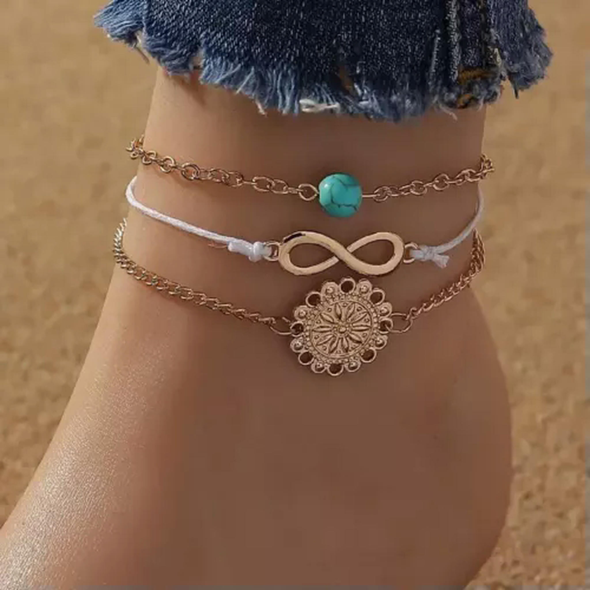 GAVONO Boho Style PU Leather Chain Bracelets Stars Shape Patterns ...