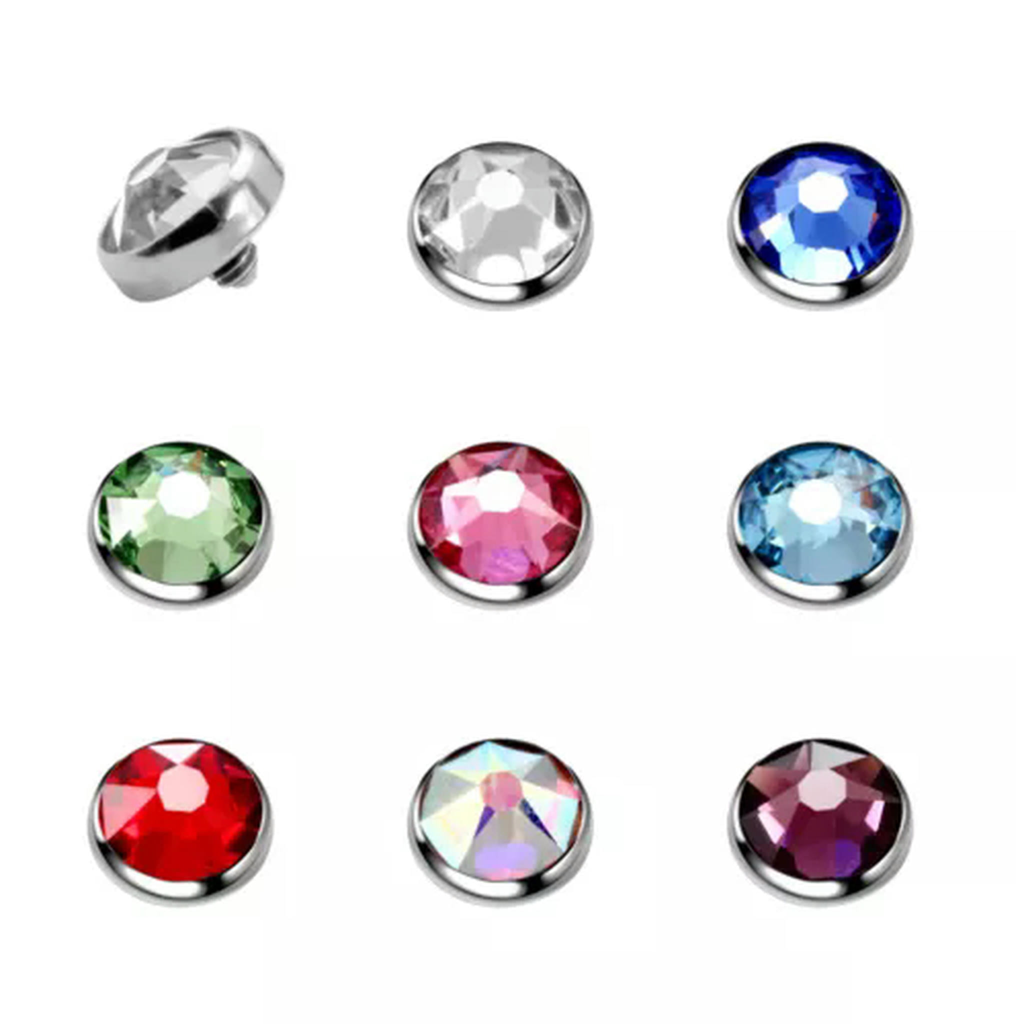 GAVONO Crystal Dermal Anchor Head Surface Piercing Skin Diver Surgical ...