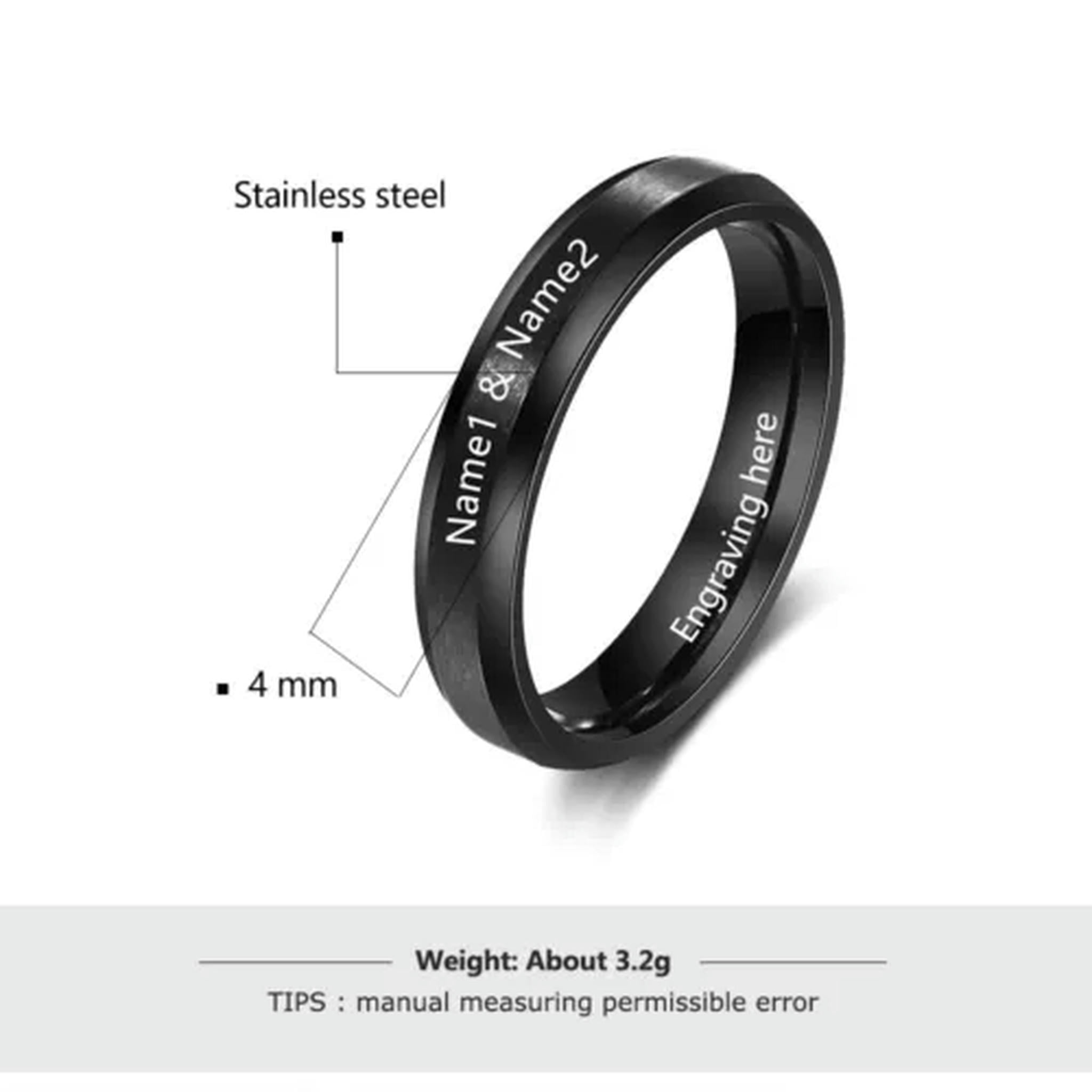 GAVONO Custom Engraving Promise Rings for Couples Matching His and Hers ...