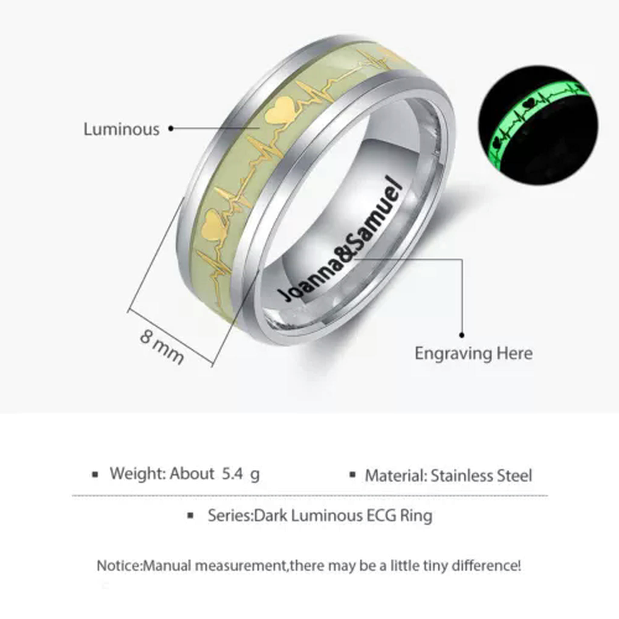 GAVONO Custom Engraving Promise Rings for Couples Matching His and Hers ...