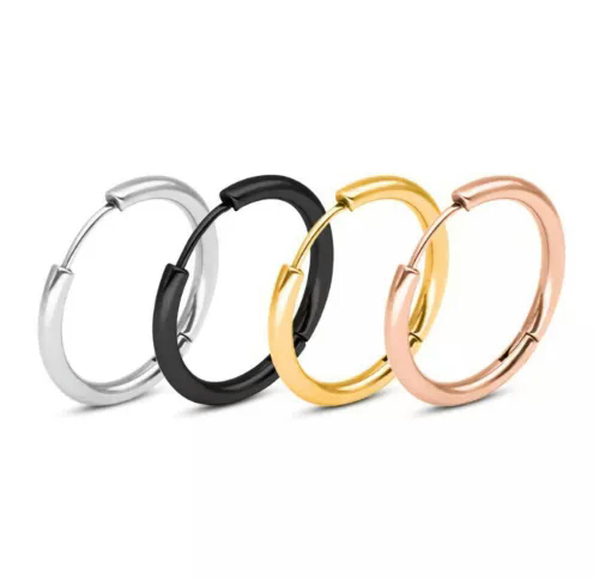 GAVONO Double Stack Hoop Nose Ear Hinged Tragus Ring Septum Clicker ...