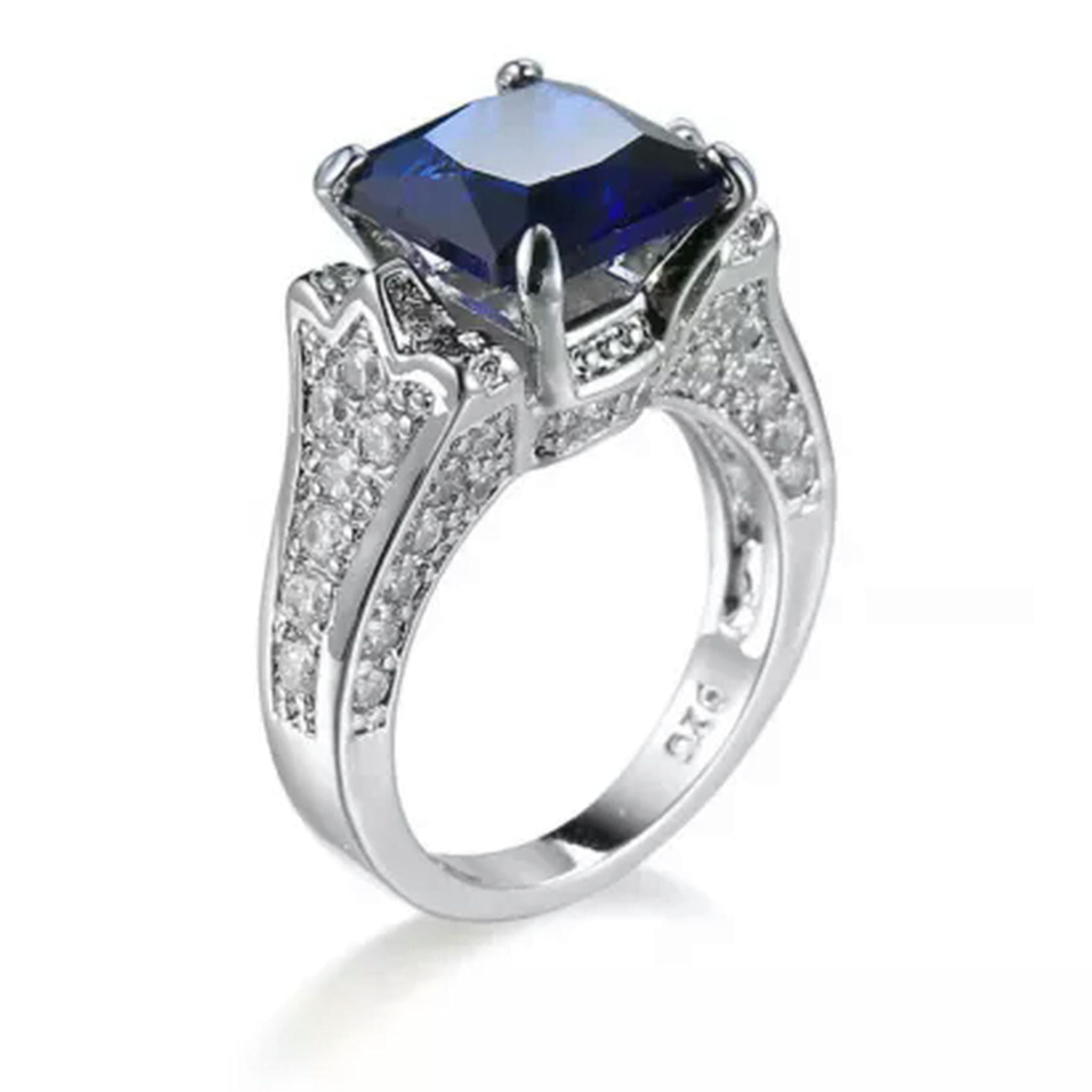 GAVONO Gorgeous Women Square Cut CZ 925 Silver Filled Wedding Party ...