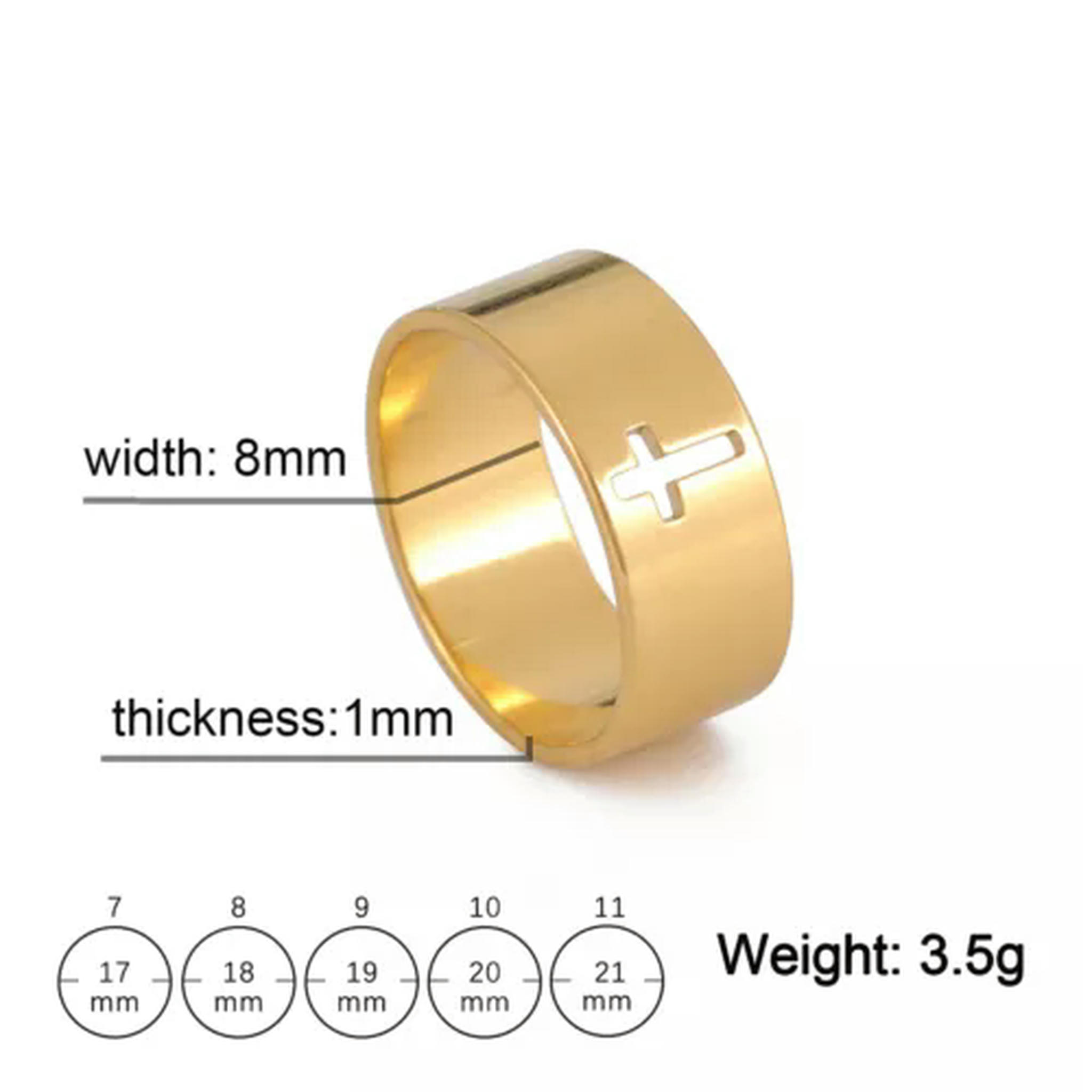 GAVONO Gothic Cross Jesus Ring Stainless Steel Minimalism Couple Finger ...