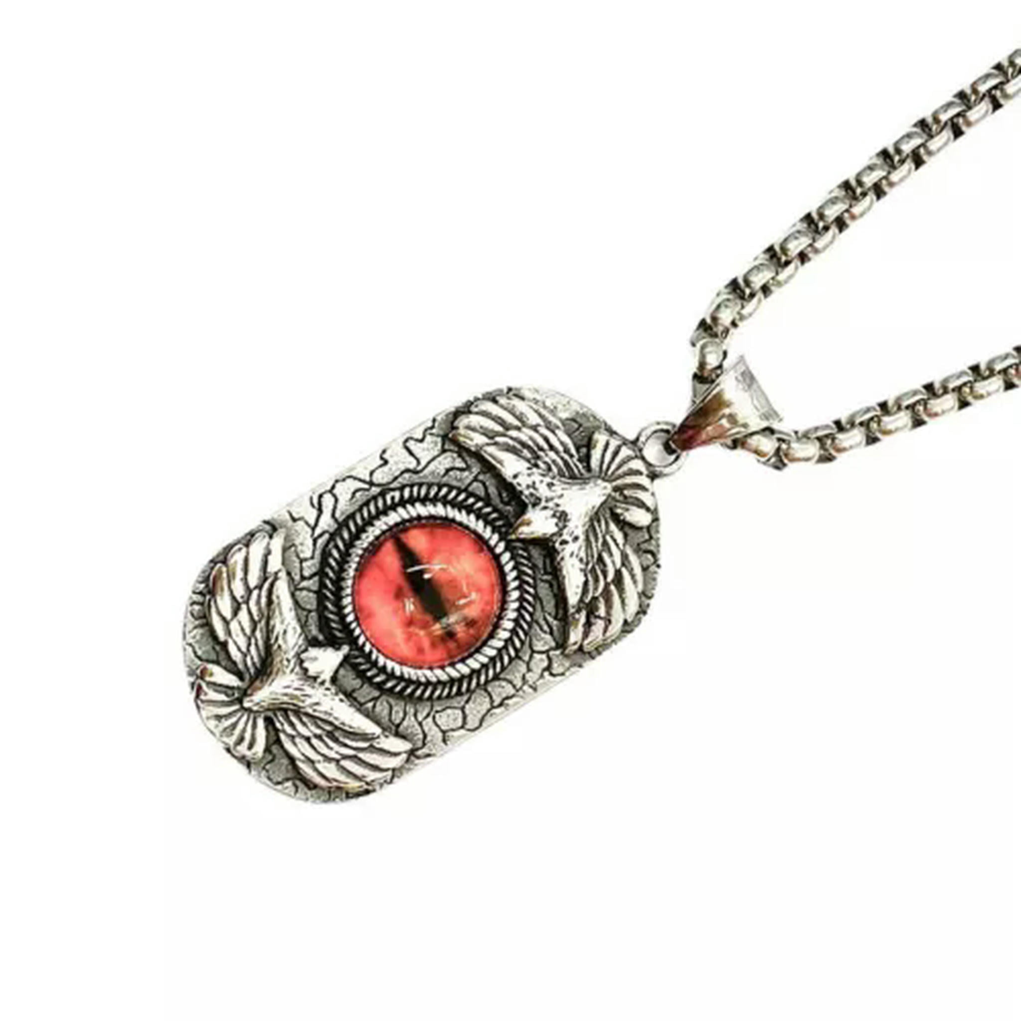 GAVONO Mens Dog Tag Aztec Evil Eye Eagle Pendant Necklace Stainless ...