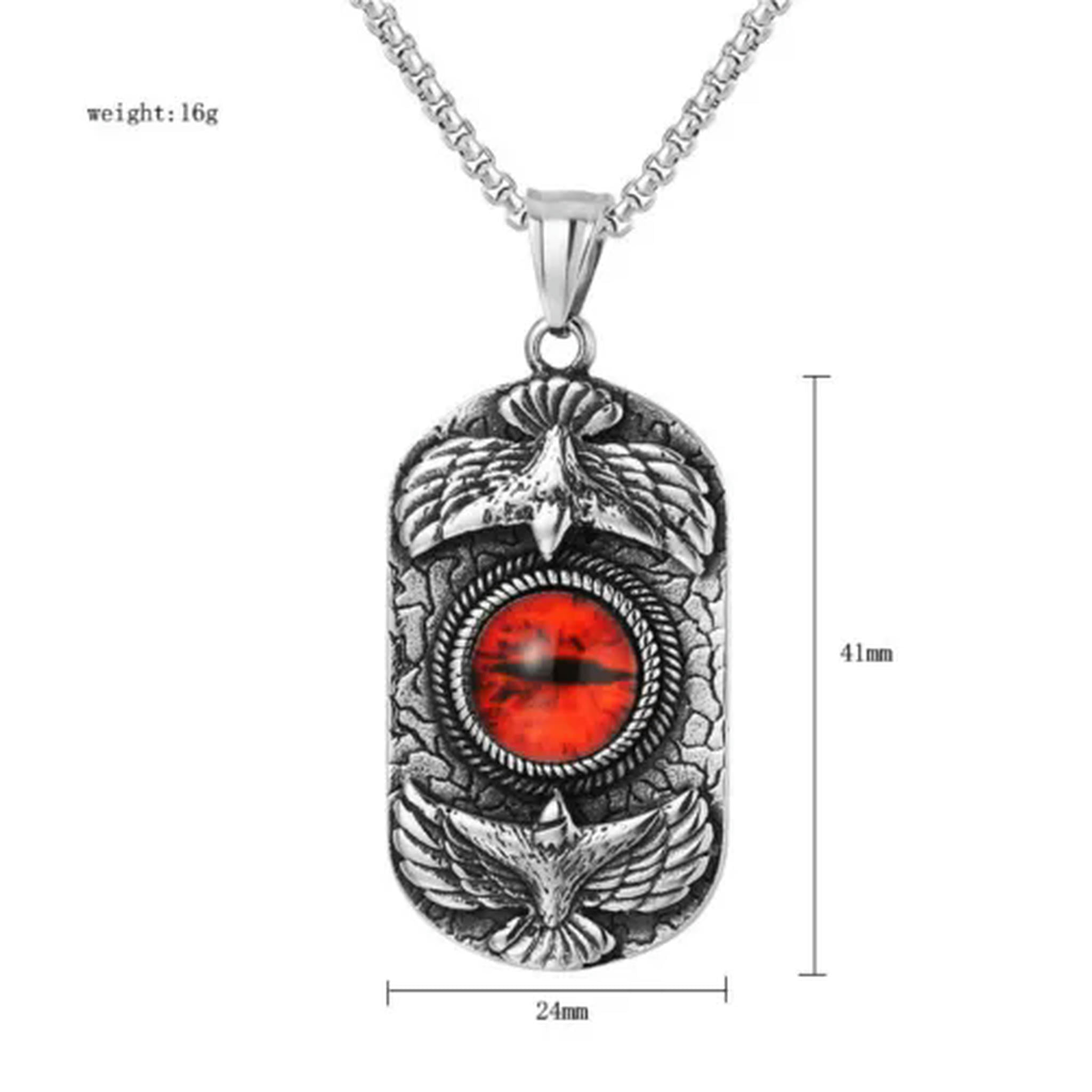 GAVONO Mens Dog Tag Aztec Evil Eye Eagle Pendant Necklace Stainless ...
