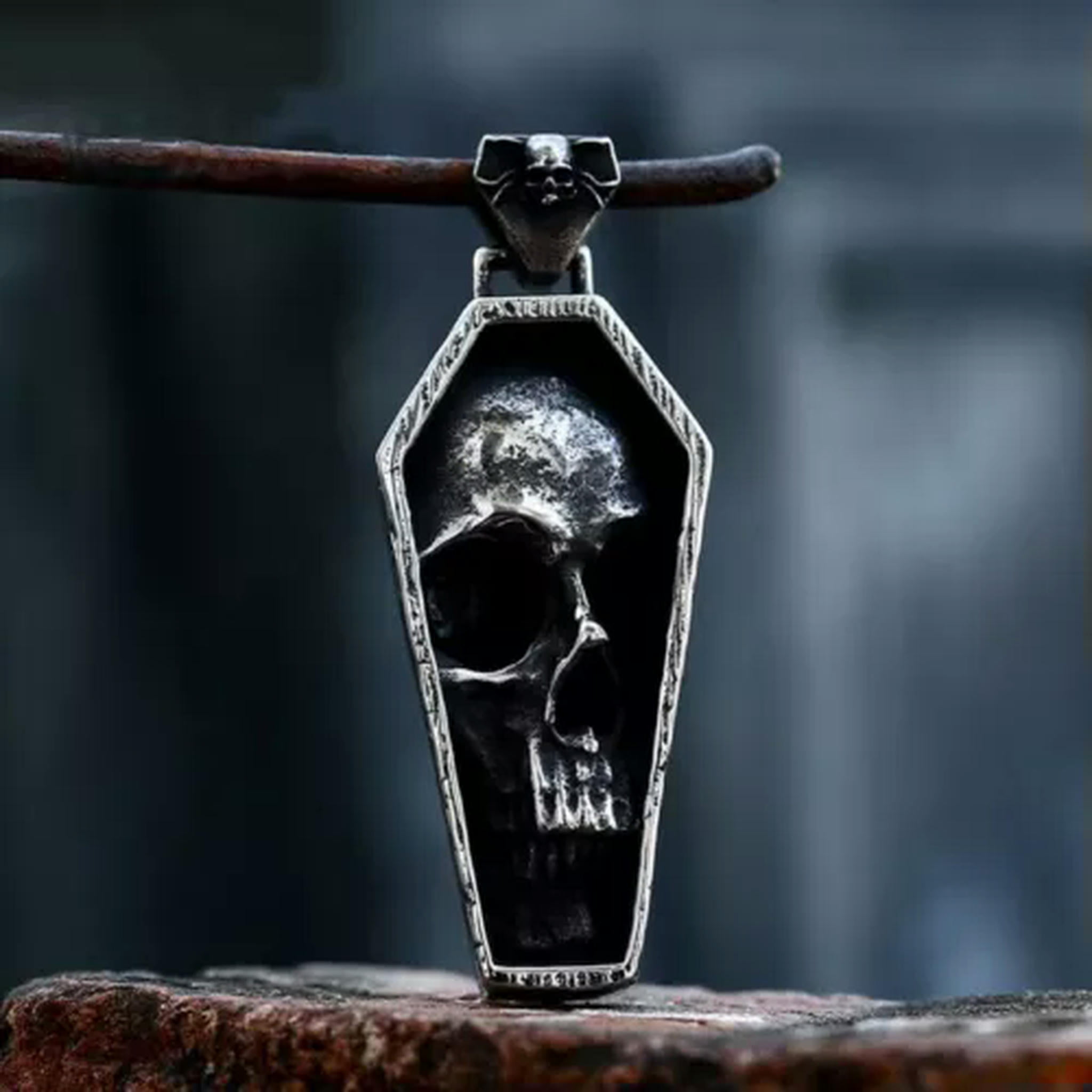 GAVONO Mens Gothic Punk Skull Cross/ Coffin/ Eagle Pendant Necklace ...