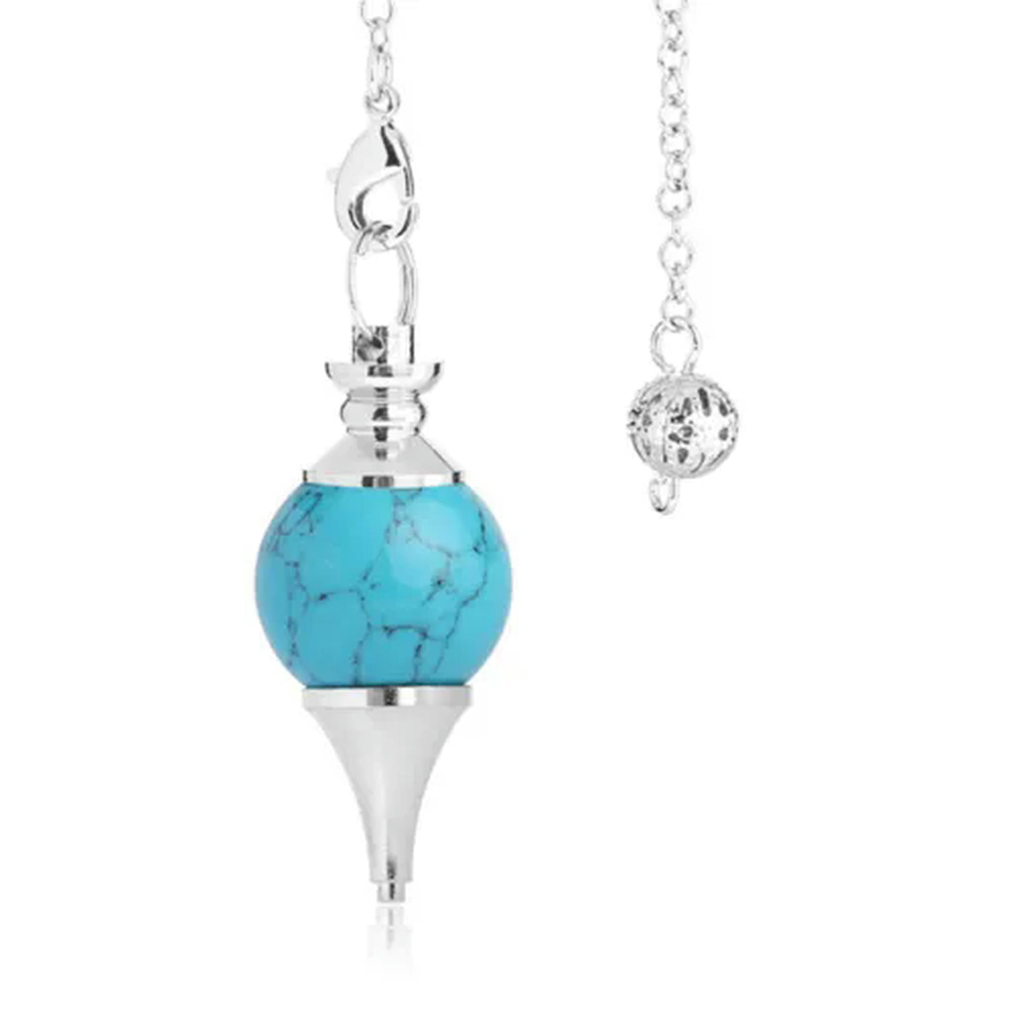 GAVONO Natural Blue Turquoise Pendulum Pendant Dowsing Bead Quartz ...
