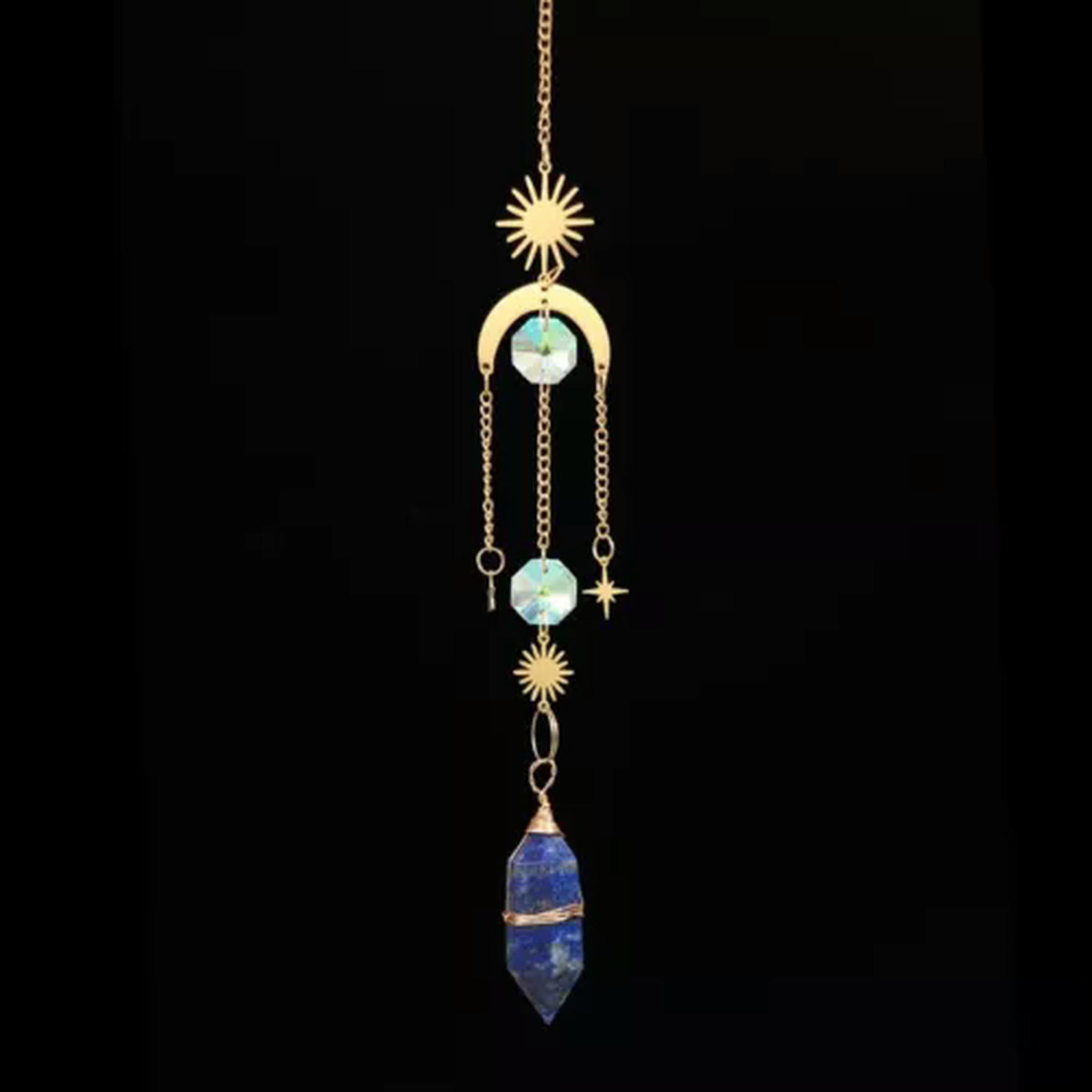 GAVONO Natural Healing Quartz Crystal Point Obelisk Wind Chime Pendulum ...