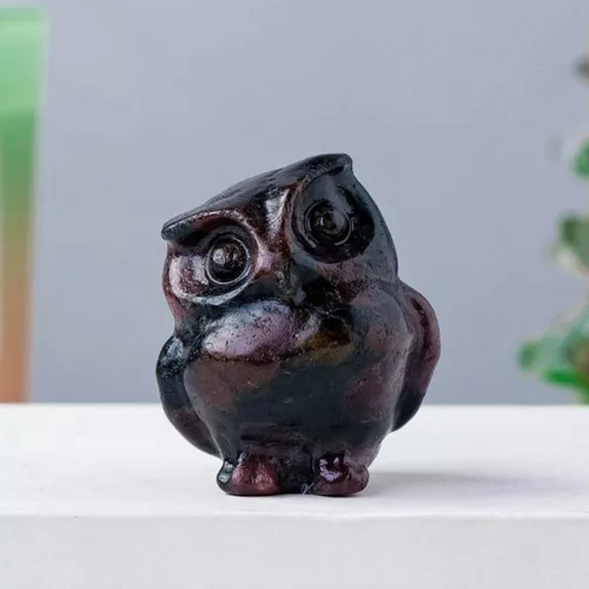 GAVONO Natural Quartz Crystal Carved Owl Gemstone Hooters Statue ...