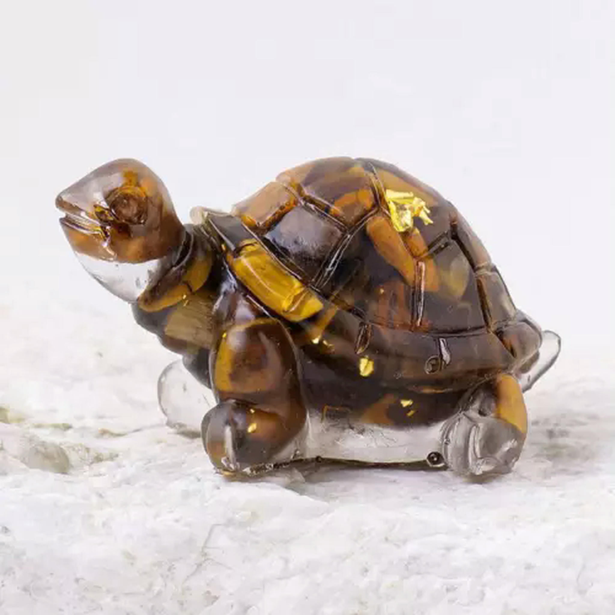 GAVONO Natural Quartz Crystal Longevity Tortoise Crushed Stone Resin ...