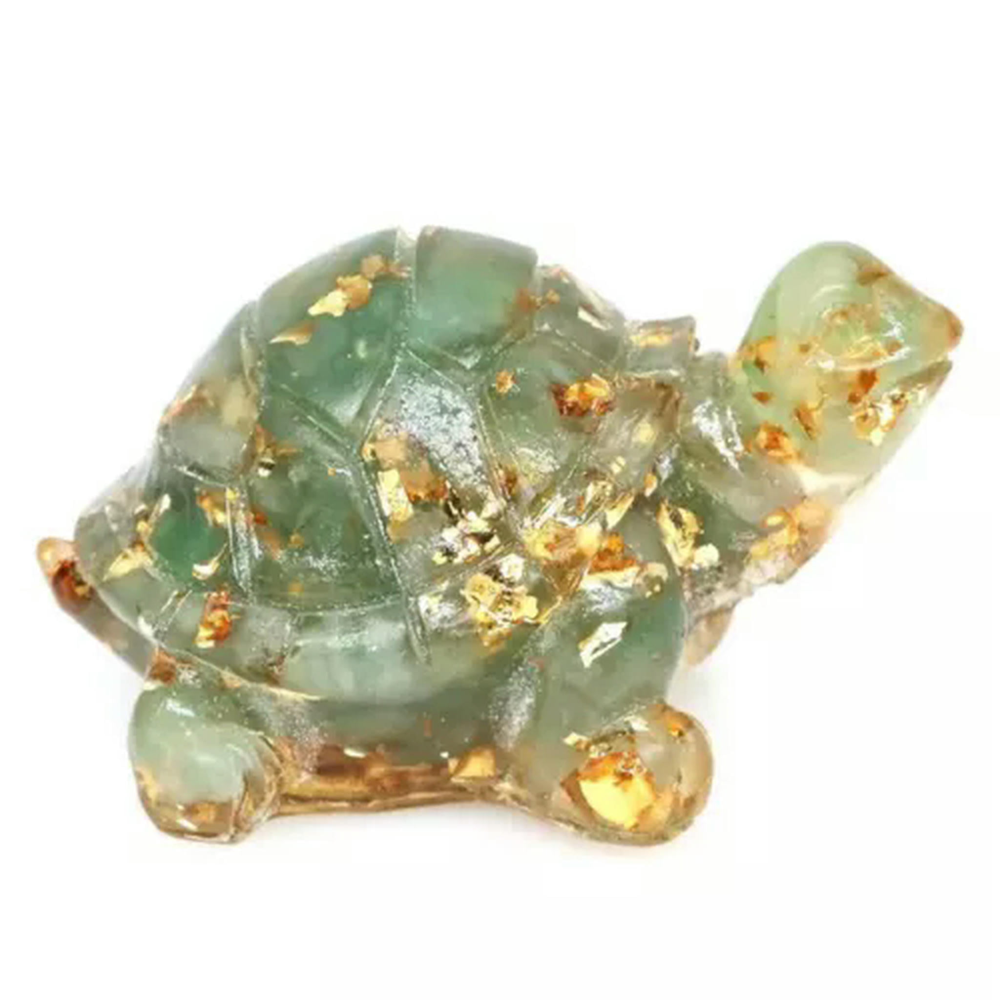 GAVONO Natural Quartz Crystal Longevity Tortoise Gravel Resin Turtle ...