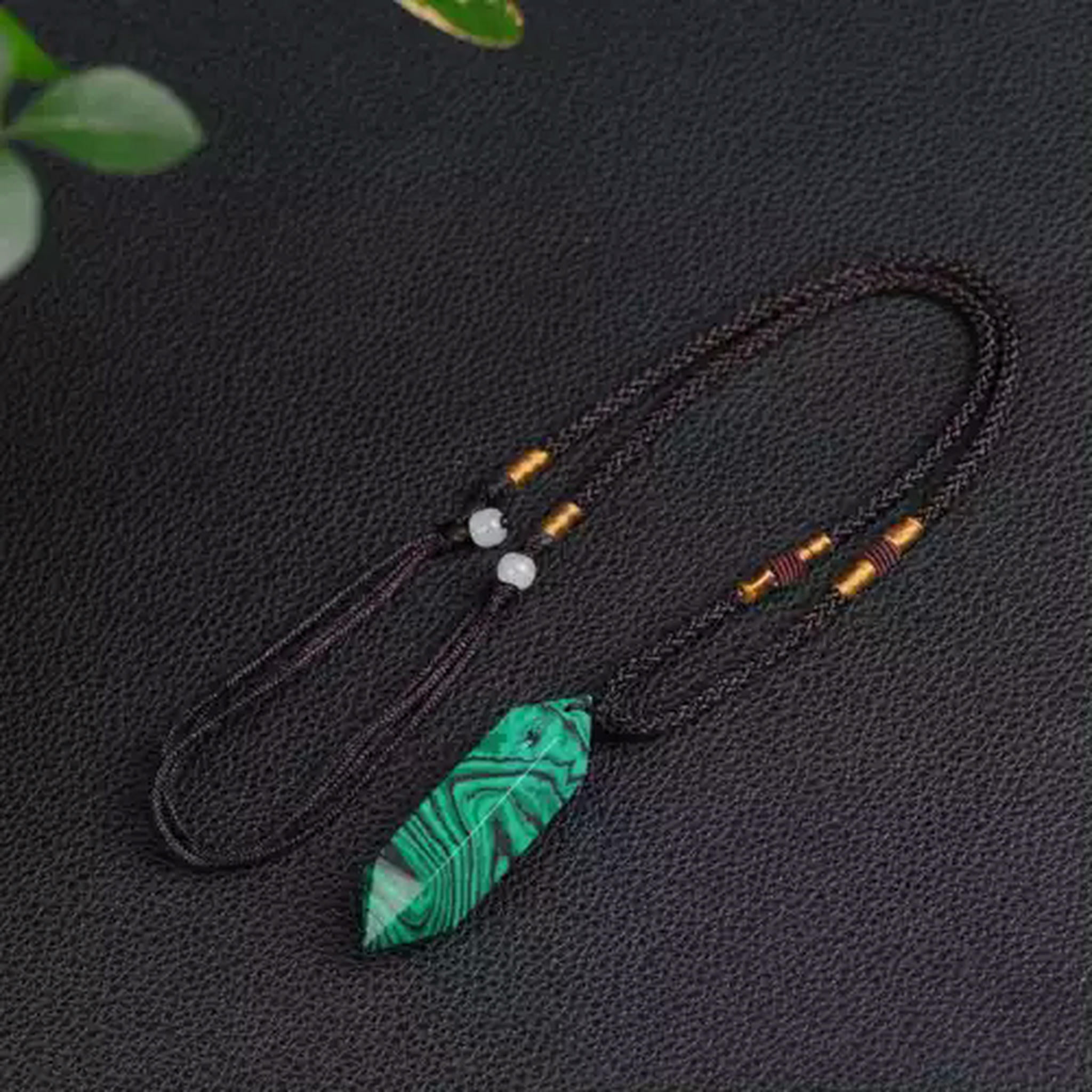 GAVONO Natural Quartz Crystal Pointed Pillar s Pendant Healing Necklace ...