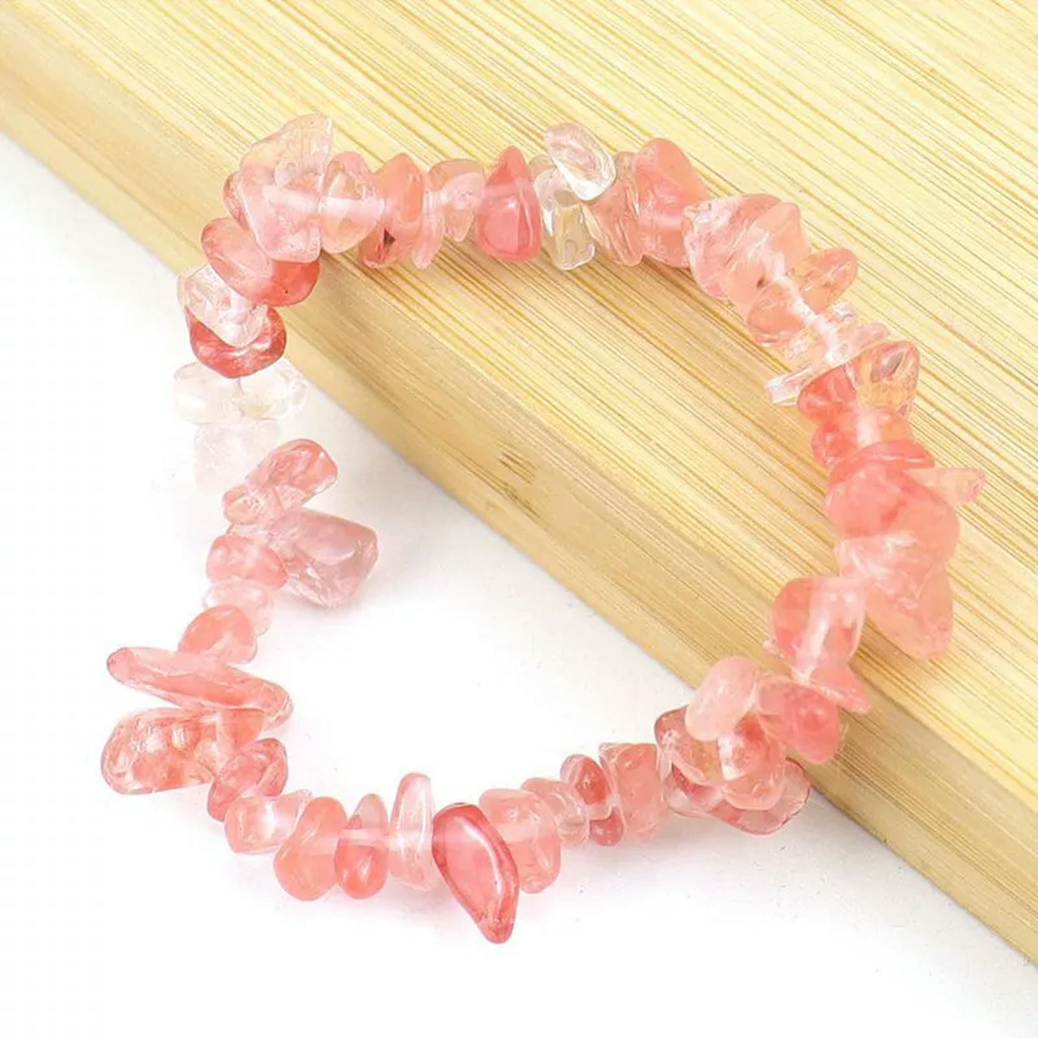 GAVONO Natural Watermelon Stone Quartz Gravel Hand Strings Crystal ...