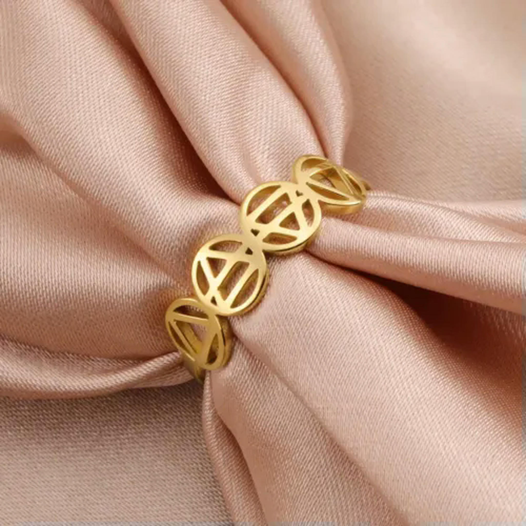 GAVONO NewAlchemical Symbol Ring Stainless Steel Four Element Air Water ...