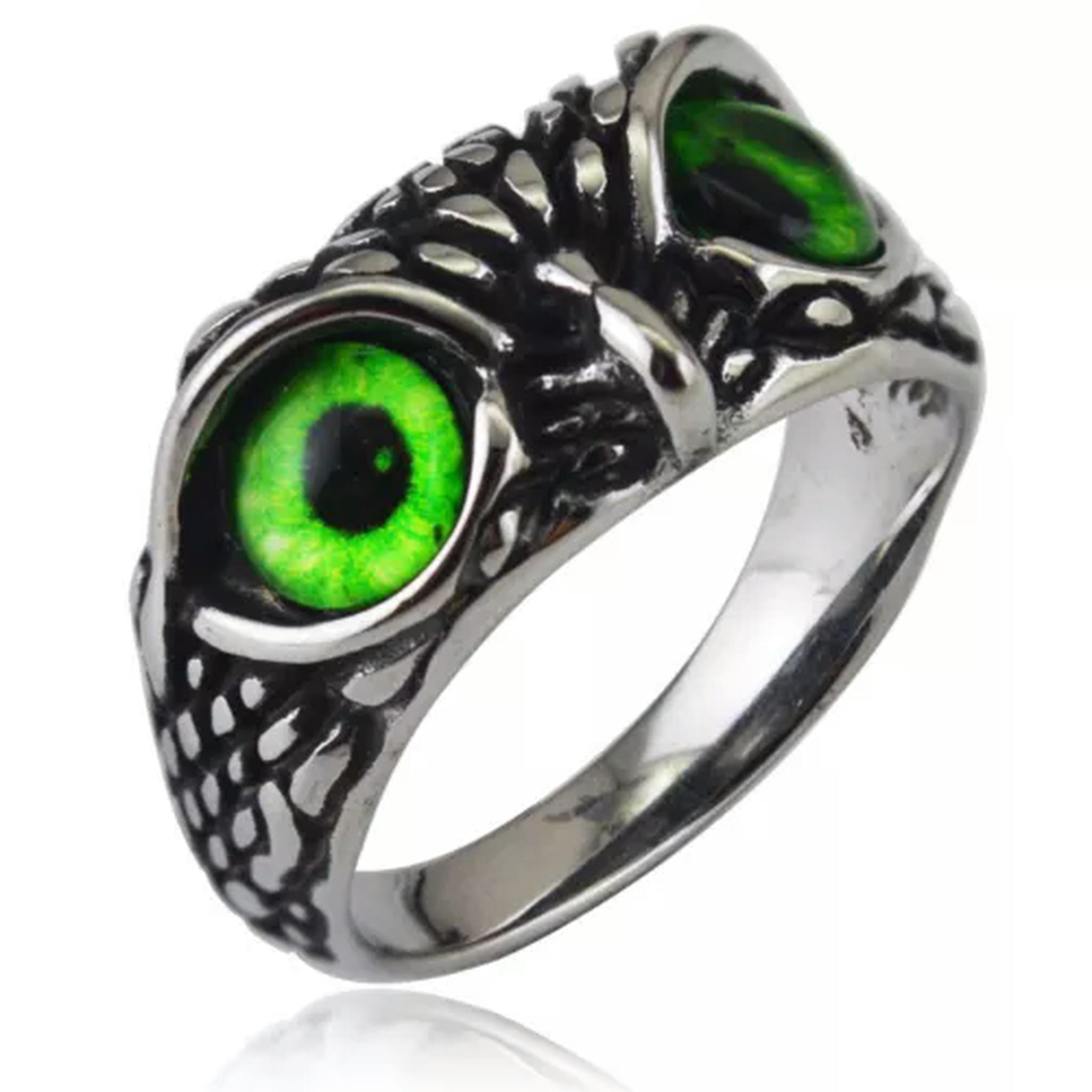 GAVONO Personalized Vintage Halloween Owl Stainless Steel Glasses Rings ...