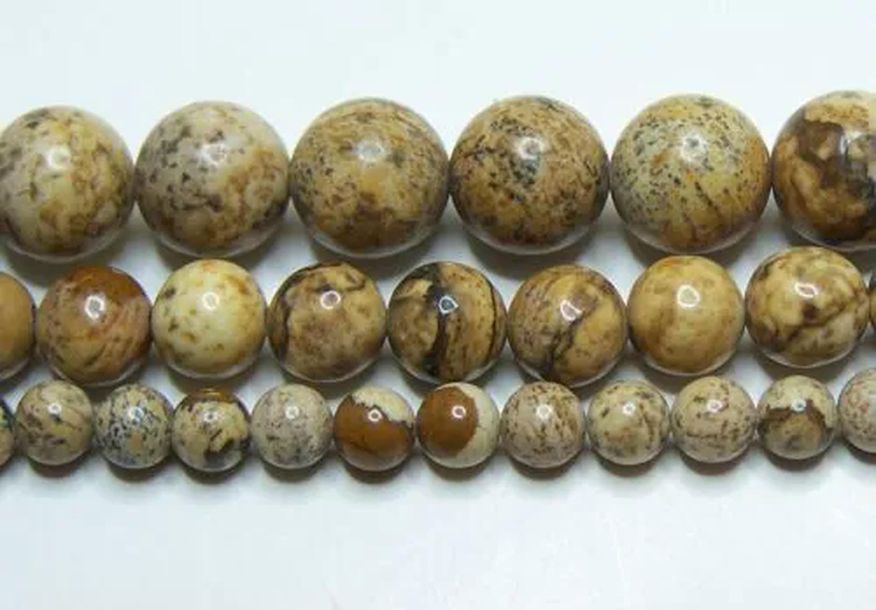 GAVONO Picture Jasper 6mm-8mm-10mm-12mm Real Stone 15" Strand AAA+-10 mm - Walmart.com