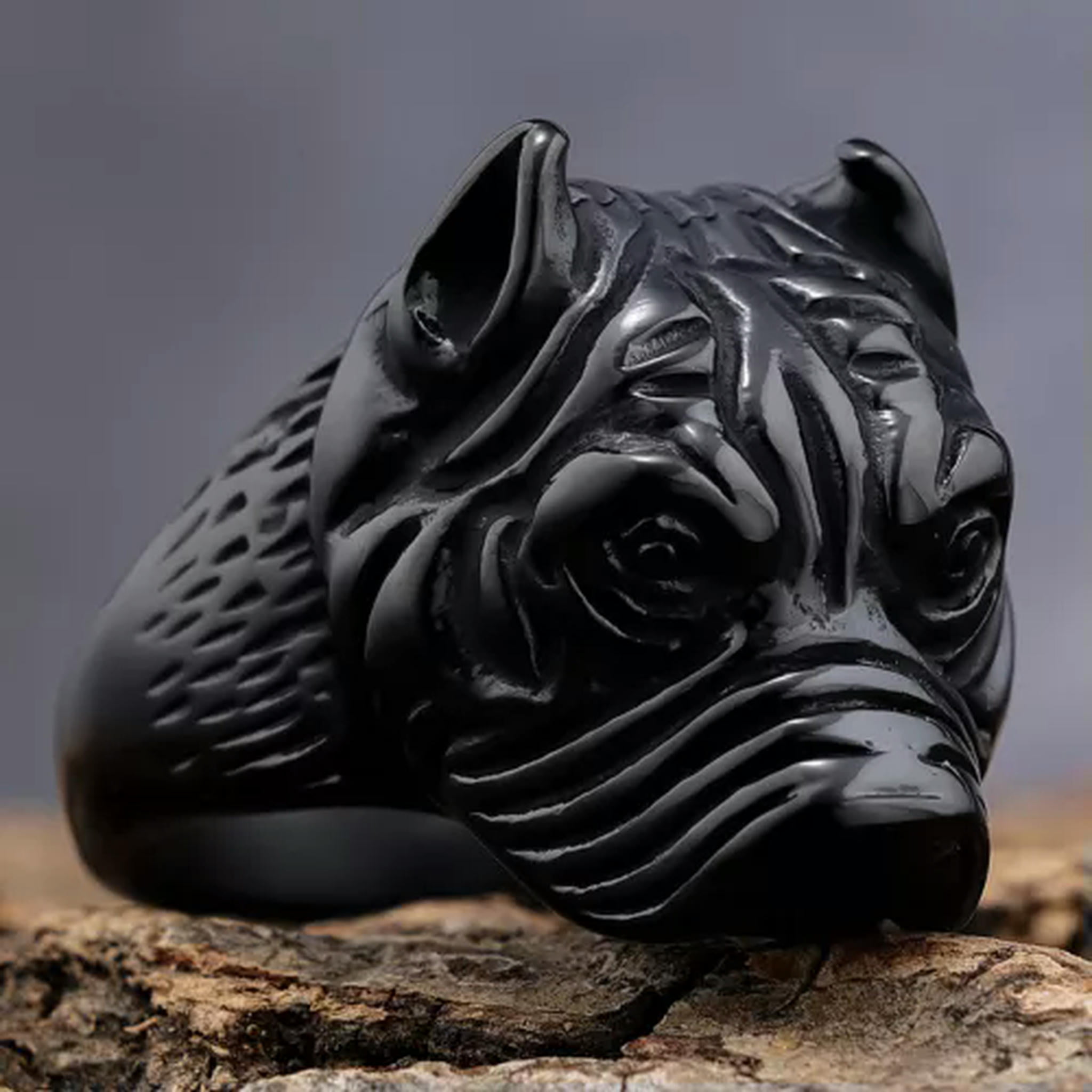 GAVONO Pitbull Animal Shaped Engraved Sterling Silver Animal Gothic ...