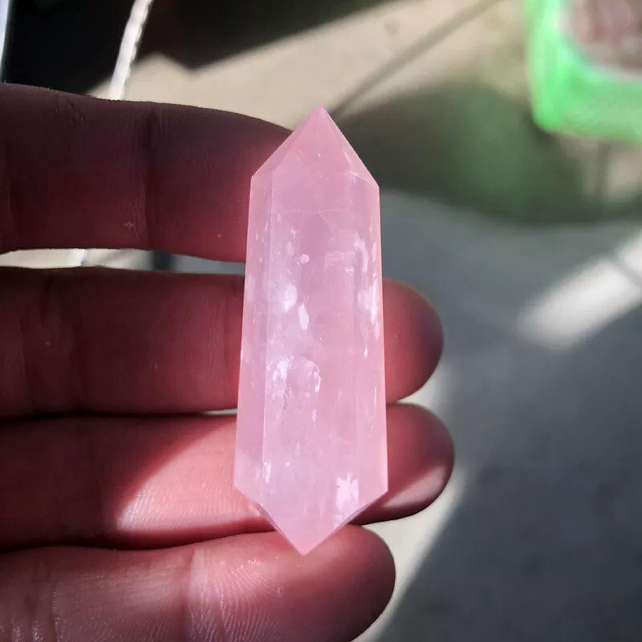 GAVONO Raw Natural Rose Quartz Crystal Point Obelisk Hexagonal Prism ...