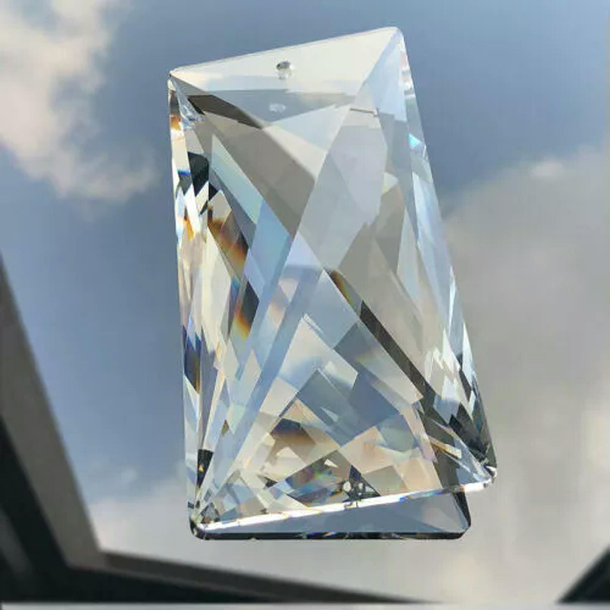 GAVONO Rectangular Faceted Prism 120MM Feng Shui Crystal Hanging ...