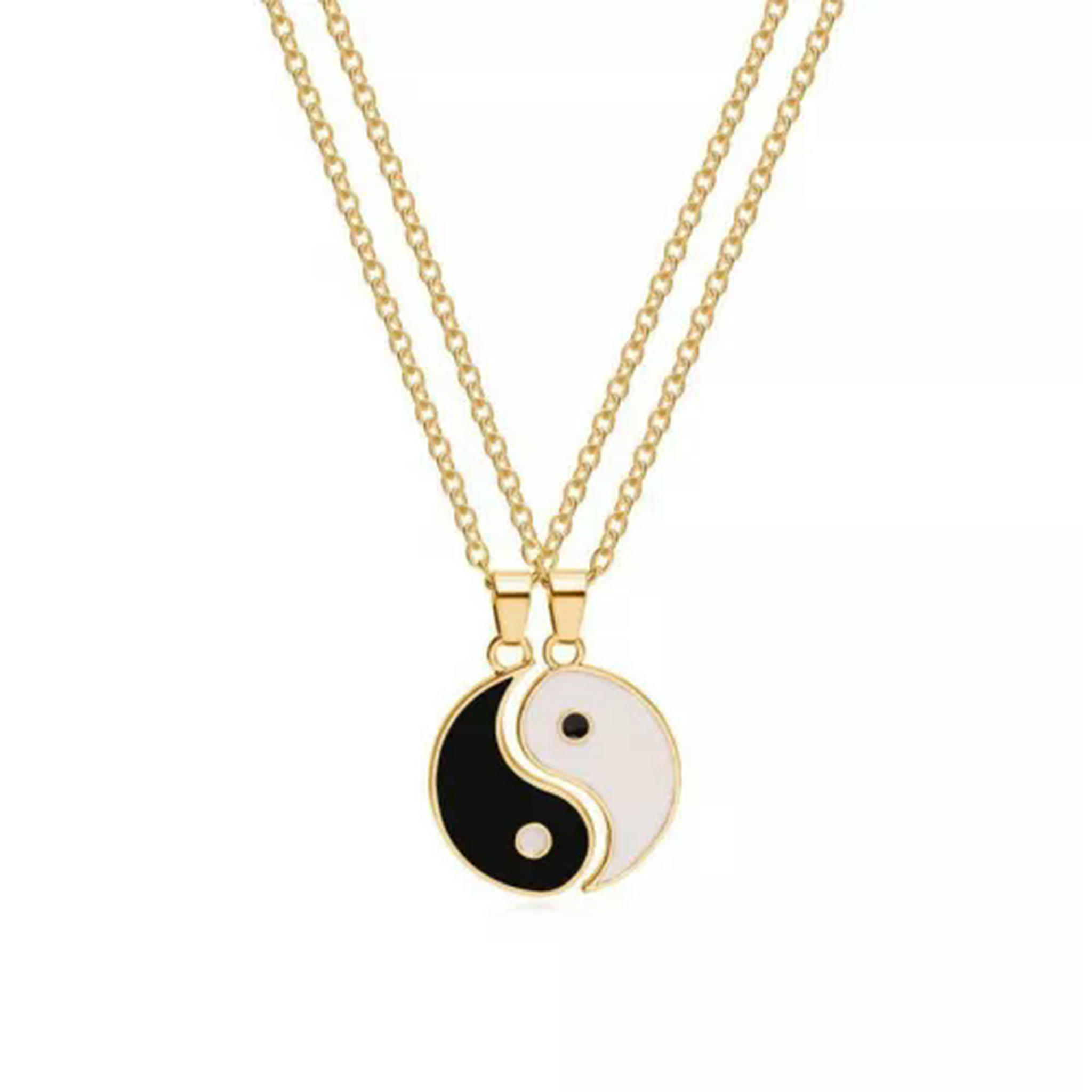 GAVONO Retro Ying Yang Necklace Pendant Chain Couple Friend Friendship ...