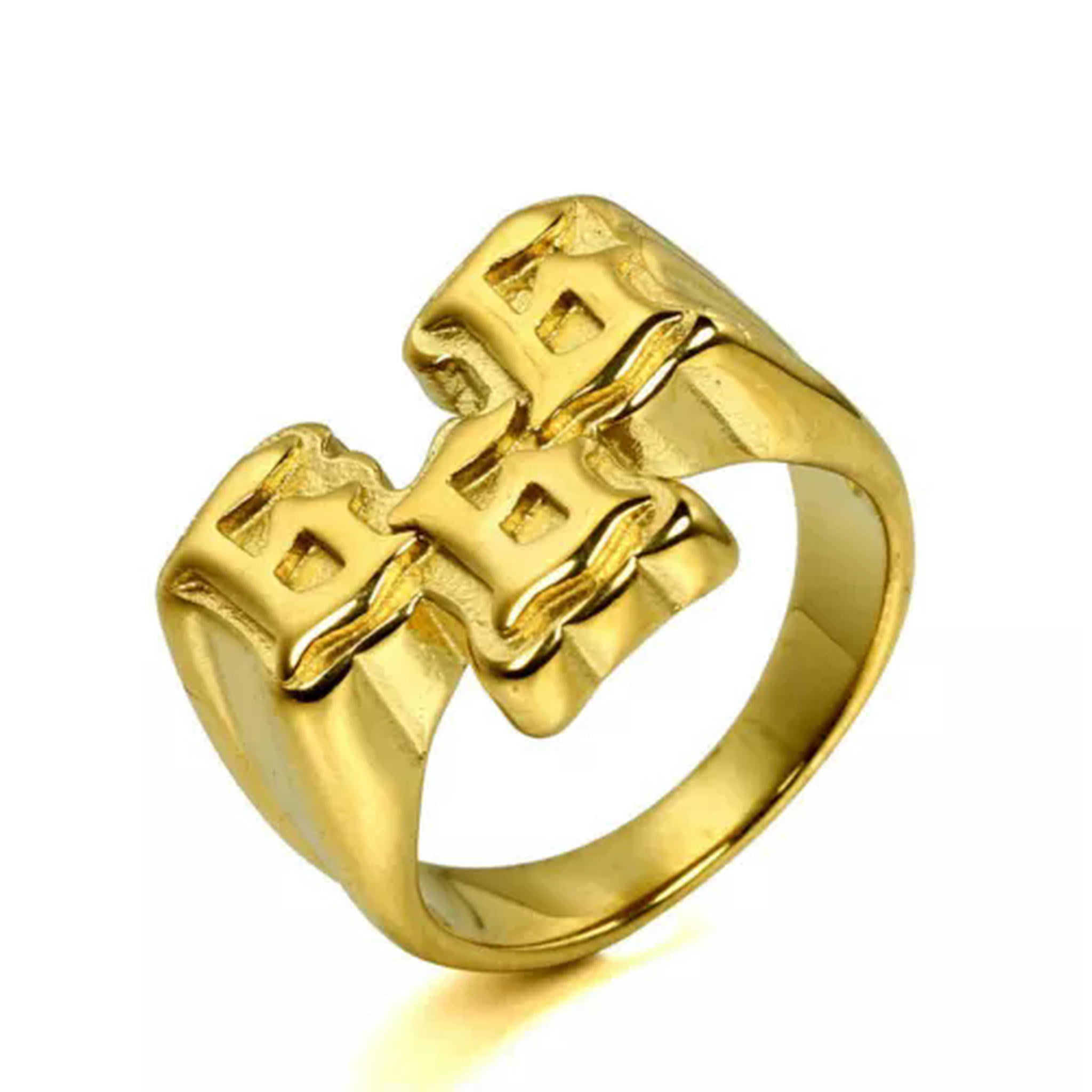 GAVONO Stainless steel ring retro rock punk 666 ring for men and women ...