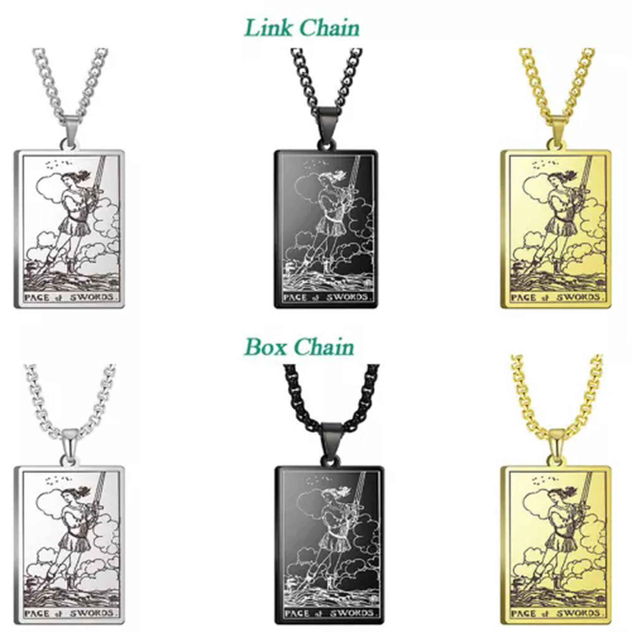 GAVONO Tarot Card Minor Arcana Amulet Necklace Supernatural Swords ...