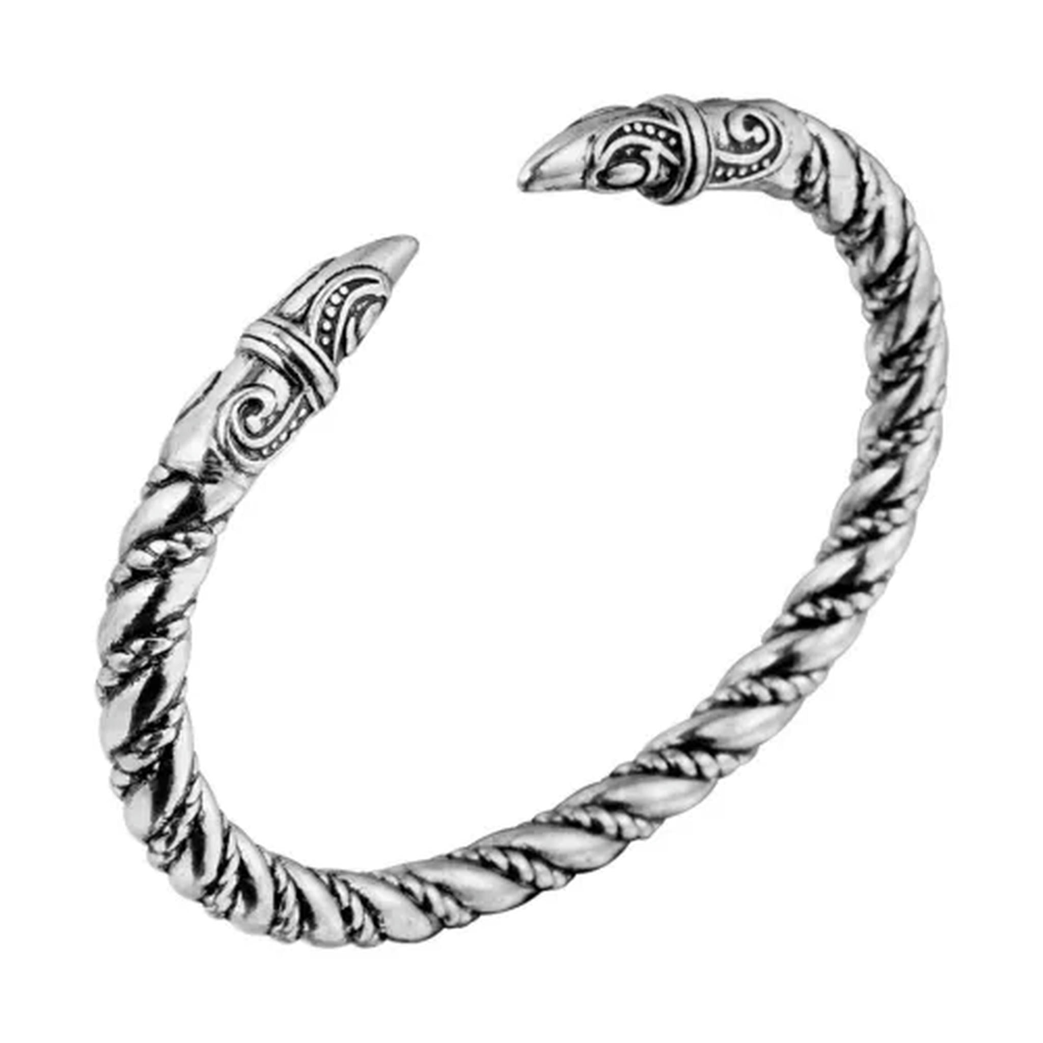 GAVONO Viking Bracelet Mens Odin's Raven Heads Ragnar Arm Ring Norse ...