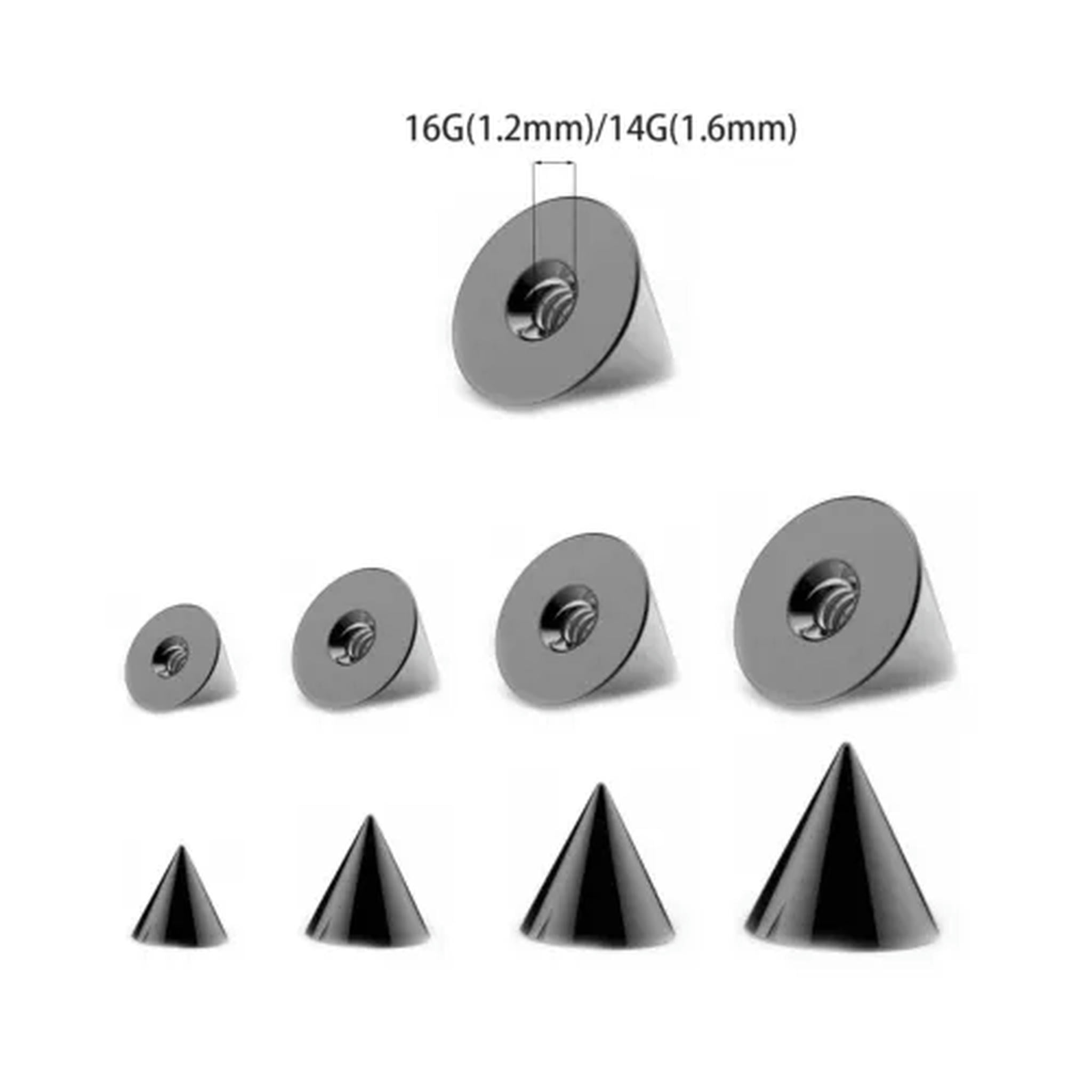 GAVONO Wholesale Replacement Spare BLACK CONES Labret Lip Belly Ear Piercing Attachment-14g (1.6 ...