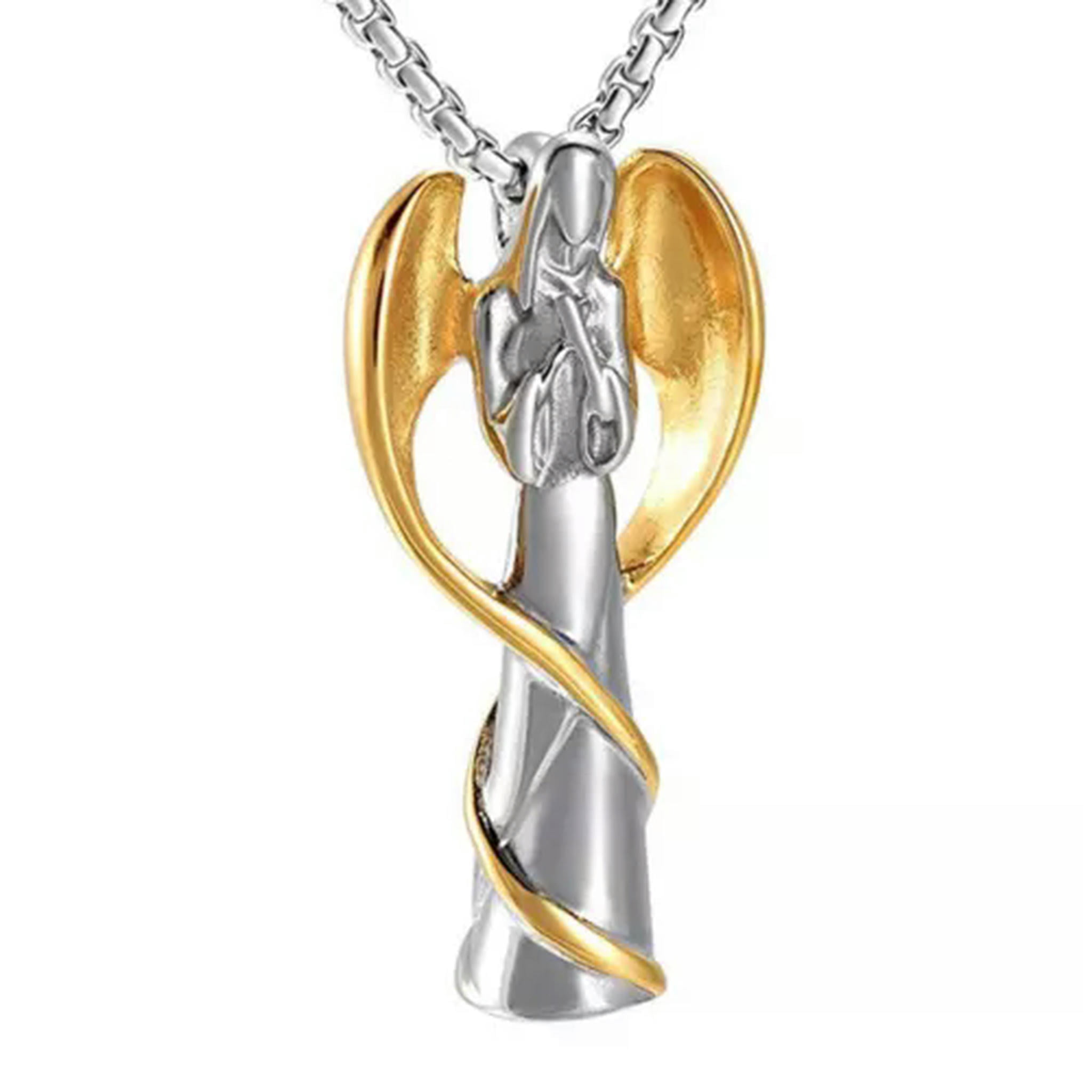 GAVONO Womens Stainless Steel Praying Guardian Angel Wing Pendant ...