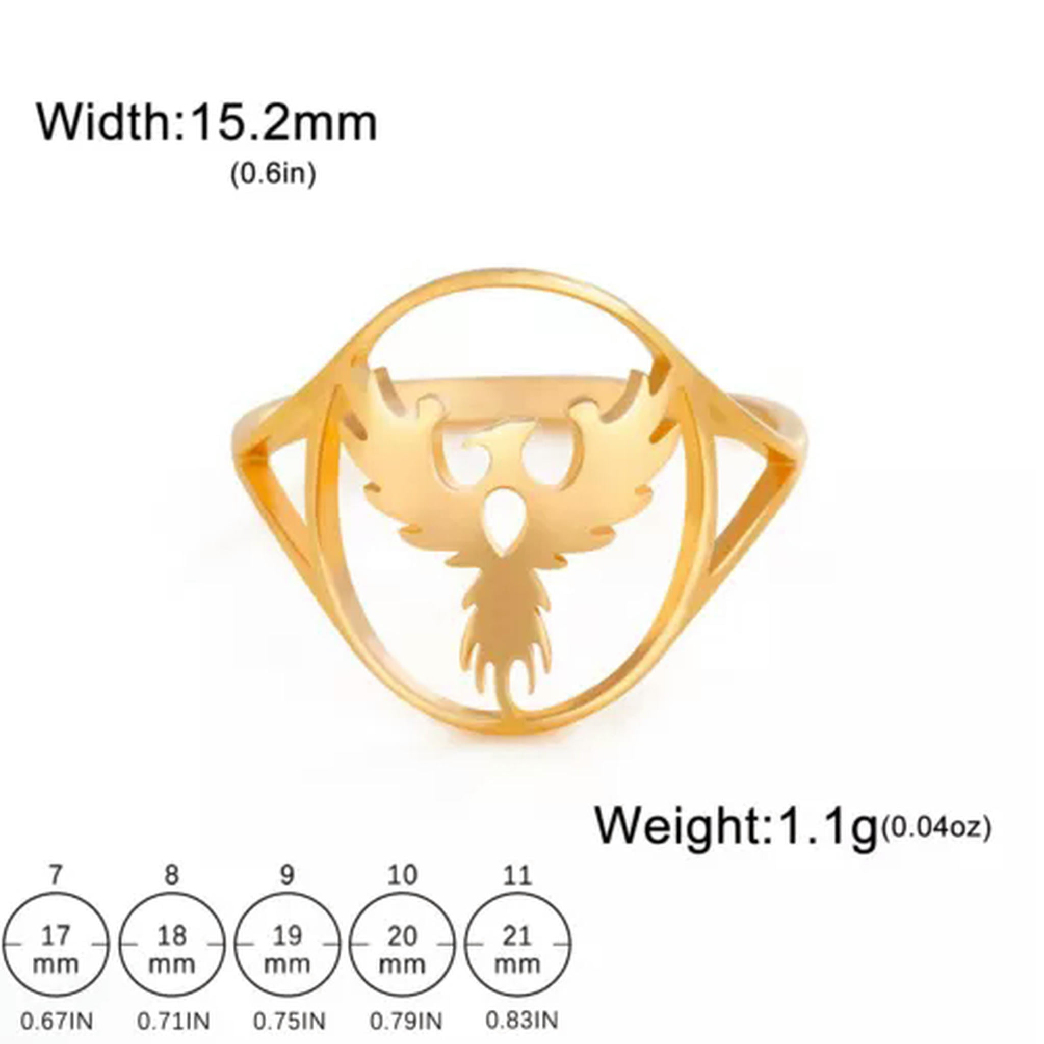 GAVONO new Rings Stainless Steel Mythical Animals Bird Wing Ring ...