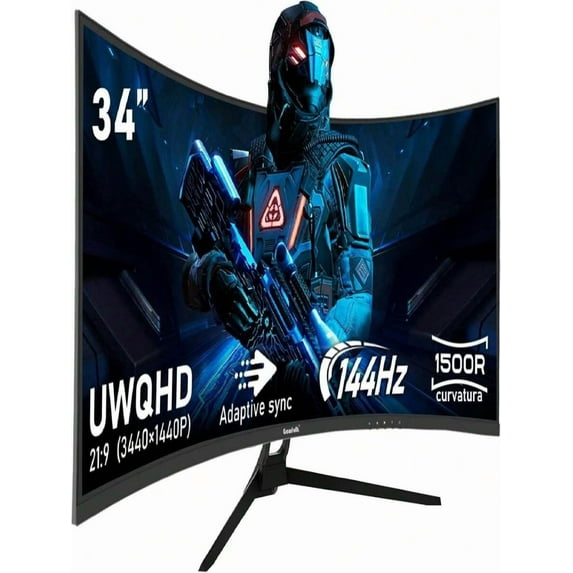 GAWFOLK 32" Curved Gaming Monitor 165Hz 3440x1440, 1500R Ultrawide ...