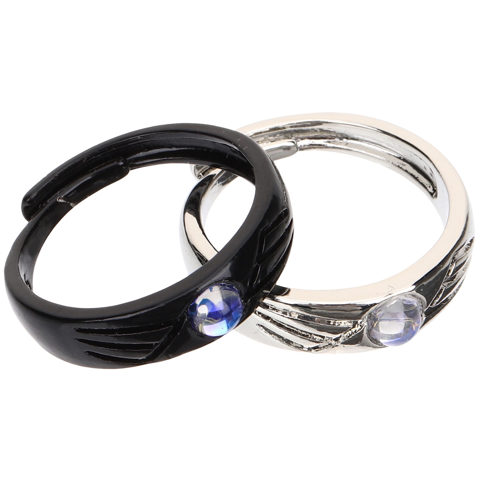 GAXIRE 1 Pair Couples Rings Open Design Assorted Color Gemstone ...